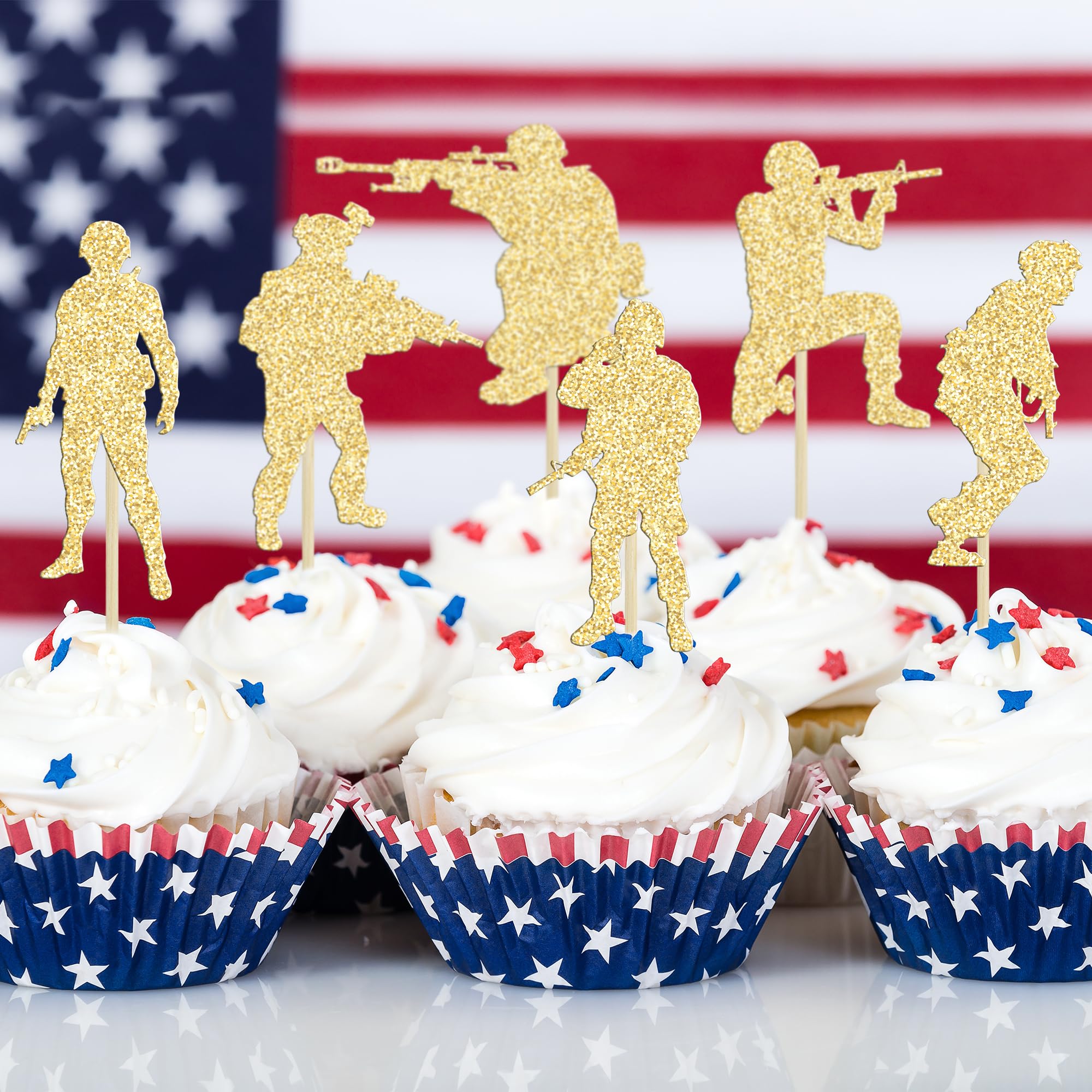 Birthday Cake Picks 18pcs Medieval Knight Cupcake Toppers - Glitter ...