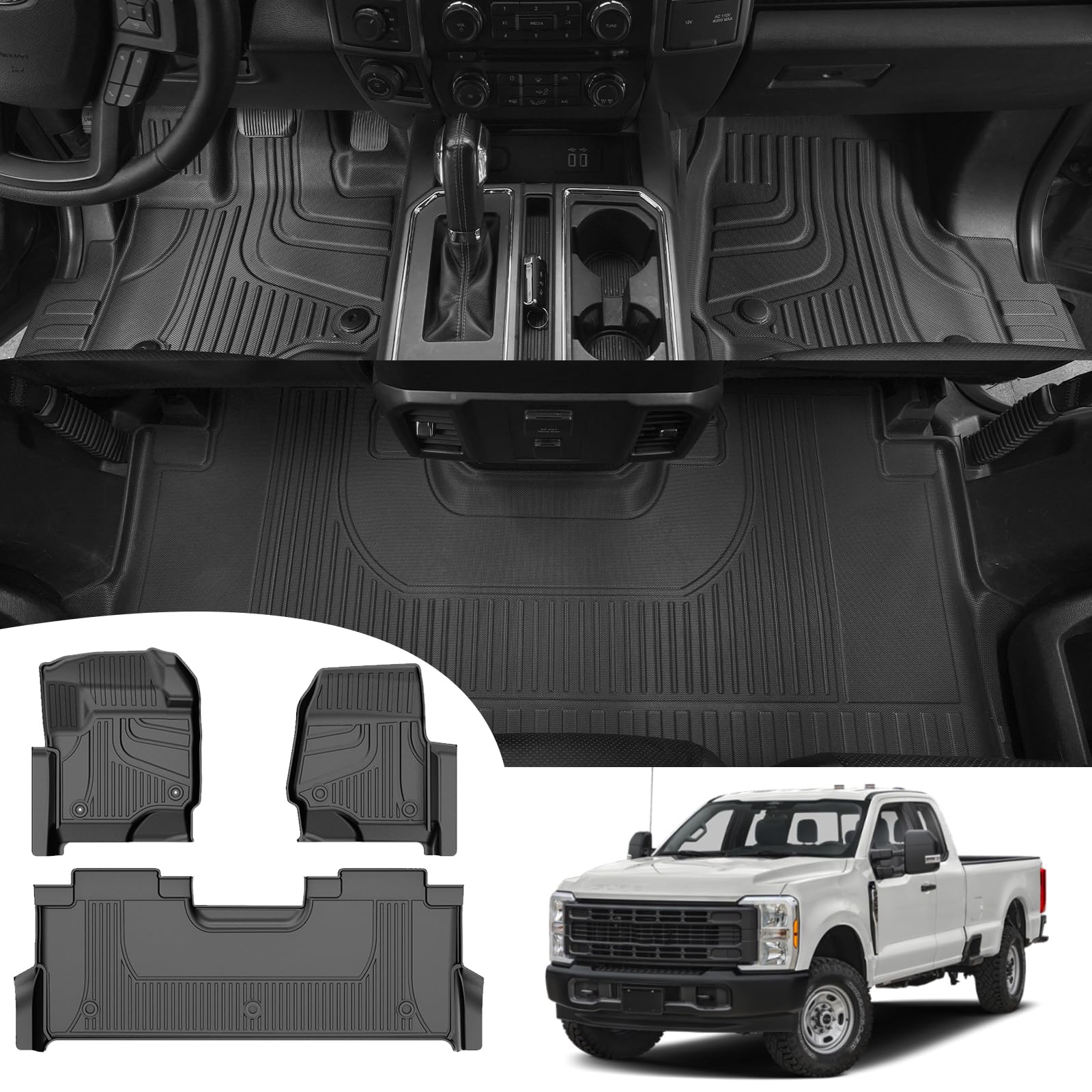 AOMSAZTO Floor Mats for 2017-2024 Ford F-250/F-350/F-450/F-550 ...