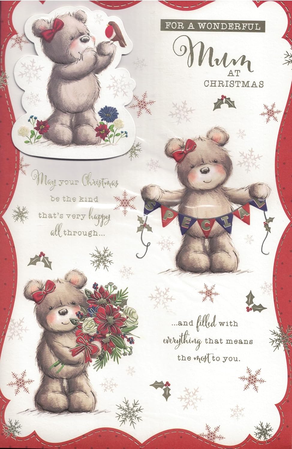 Extra large mum christmas card. 8 page insert. Card size 12 x 8 inches ...