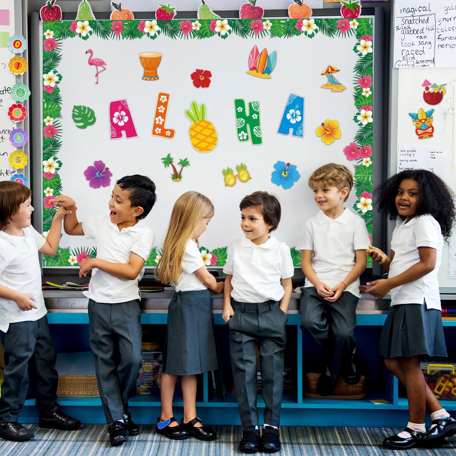 Snapklik.com : Summer Bulletin Board Aloha Cutouts Tropical Tiki ...