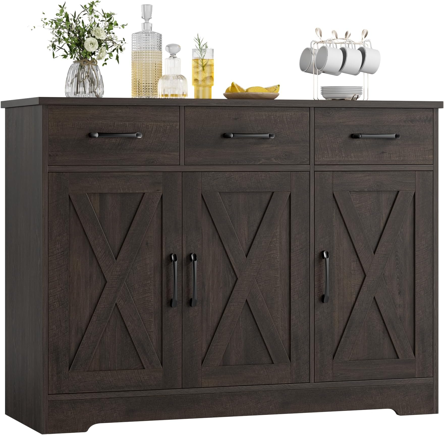 Amazon.com - IFGET Farmhouse Buffet Cabinet, 53' Sideboard w/2 Doors ...