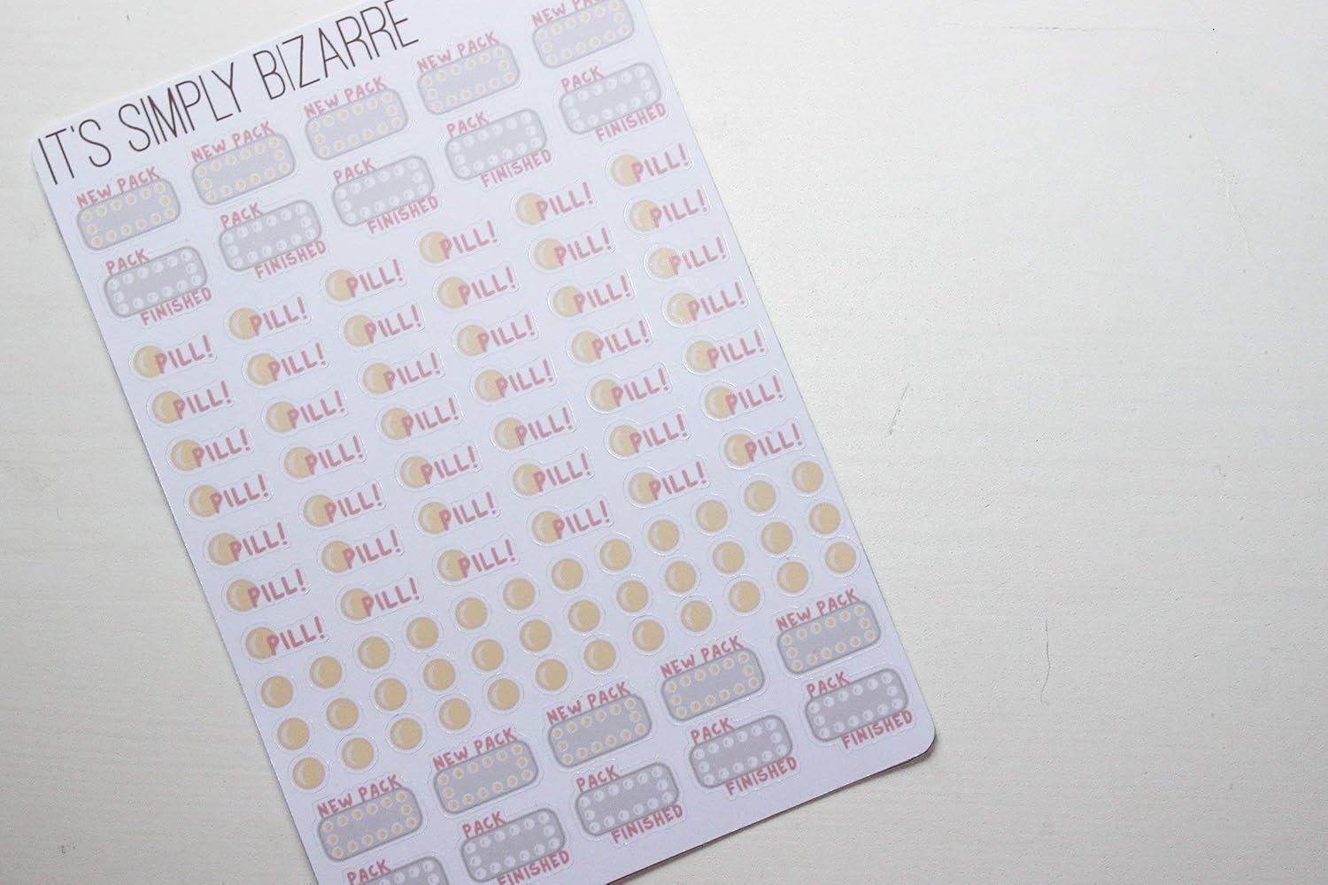 Contraceptive Pill Tracking Planner Sticker Sheet Amazon co uk 