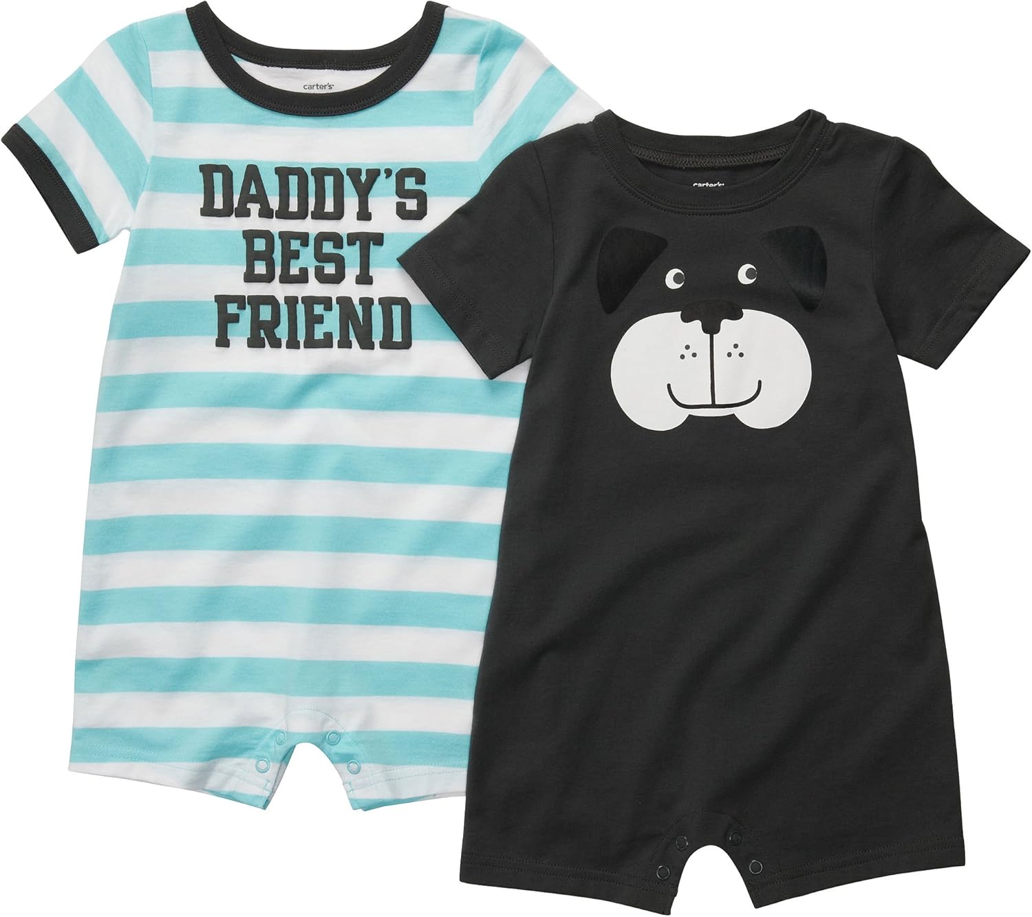 Amazon.com: Carter's 2-pk. Puppy Best Friend Romper Set GREY/BLUE 12 Mo ...
