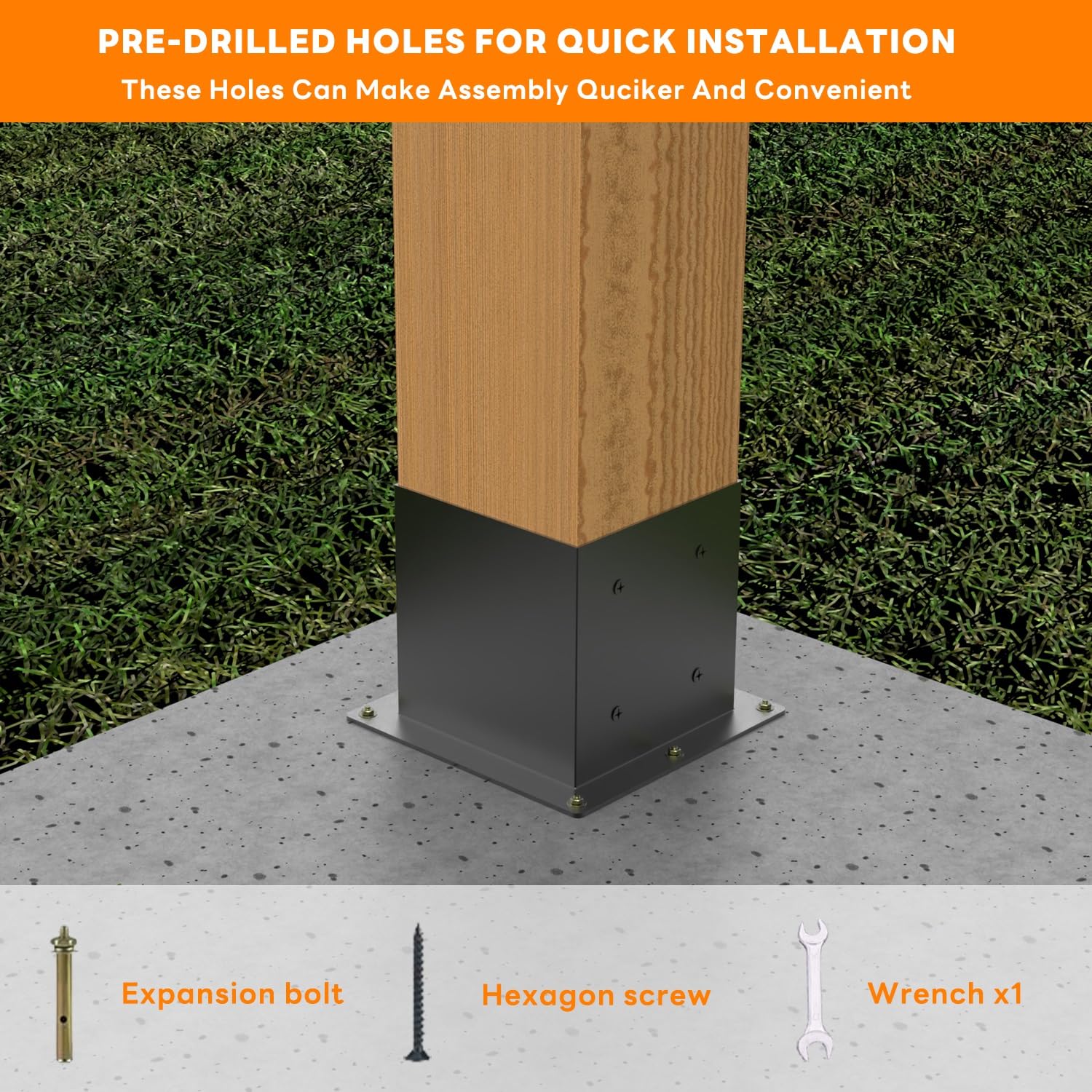 Snapklik.com : YEOOE 6x6 Post Base, Deck Post Brackets Powder Coated ...