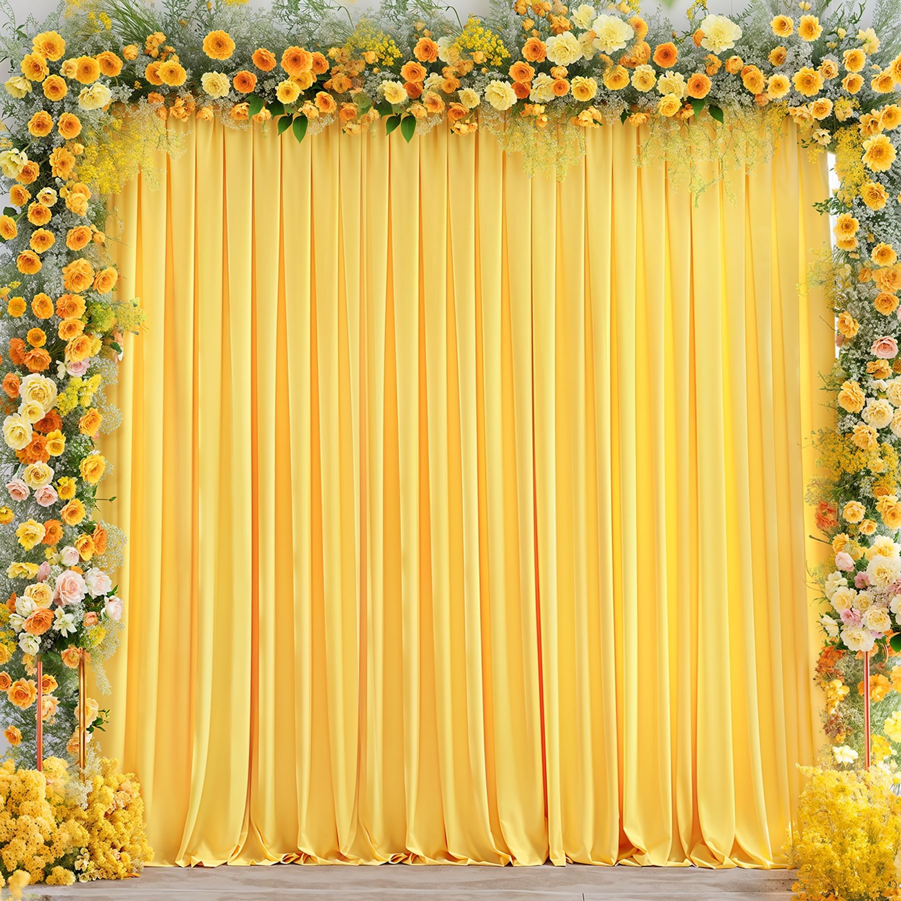 Amazon.com : Laeacco 10x8ft Graceful Yellow Rose Flower Wall Vinyl ...