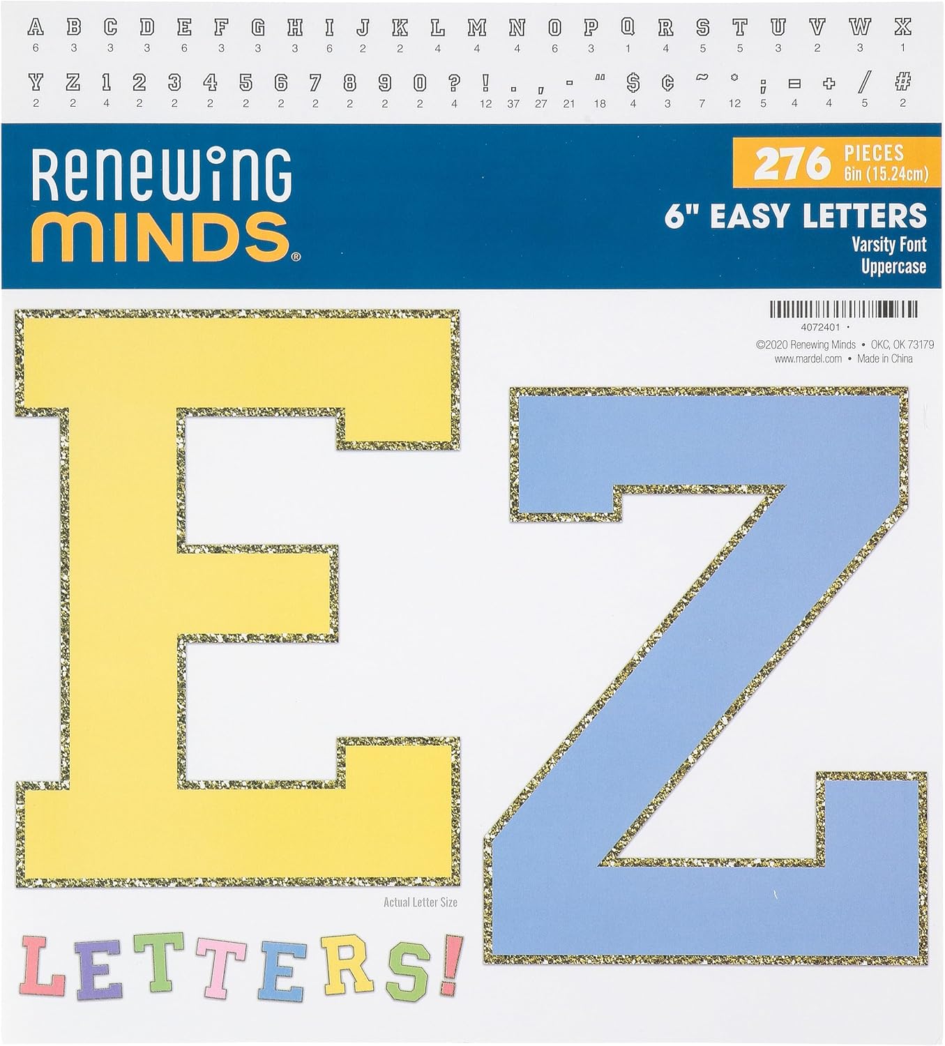 Amazon.com: Varsity Font EZ Pre-Cut Letters, 6 Inches, 276 Pieces ...