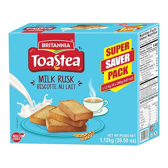 Amazon.com: Britannia Toastea Milk Rusk 2.46lb (1.12kg) - Crispy ...