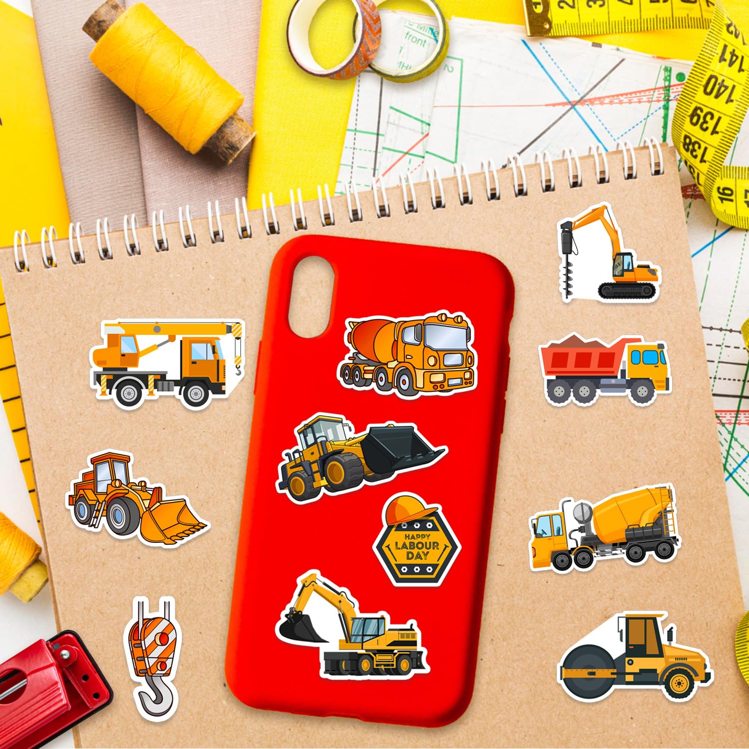 Snapklik.com : 200 Pcs Construction Stickers, Construction Party Favors ...
