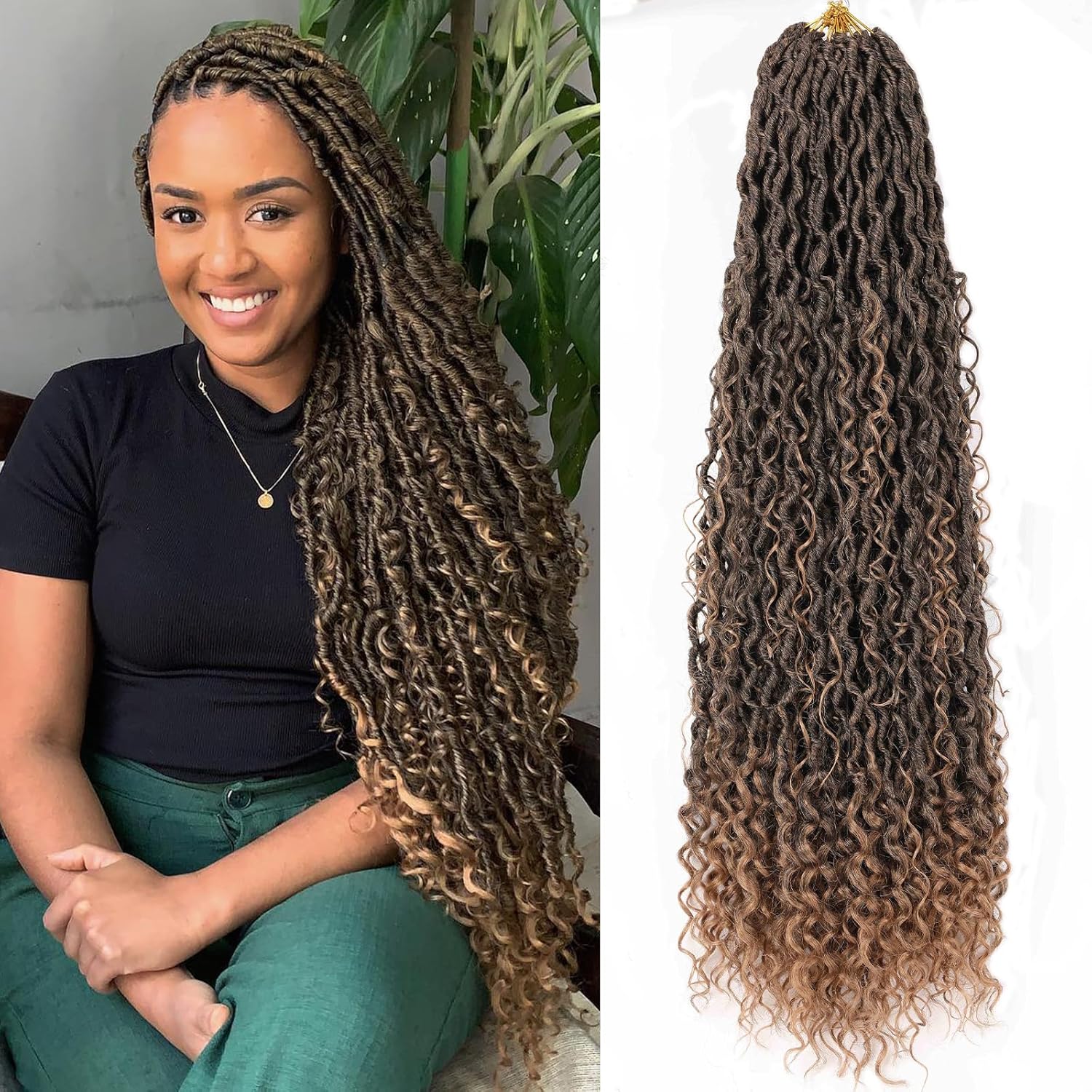 Amazon.com : RuiYok 30 Inch Goddess Locs Crochet Hair 8Packs Ombre Boho ...