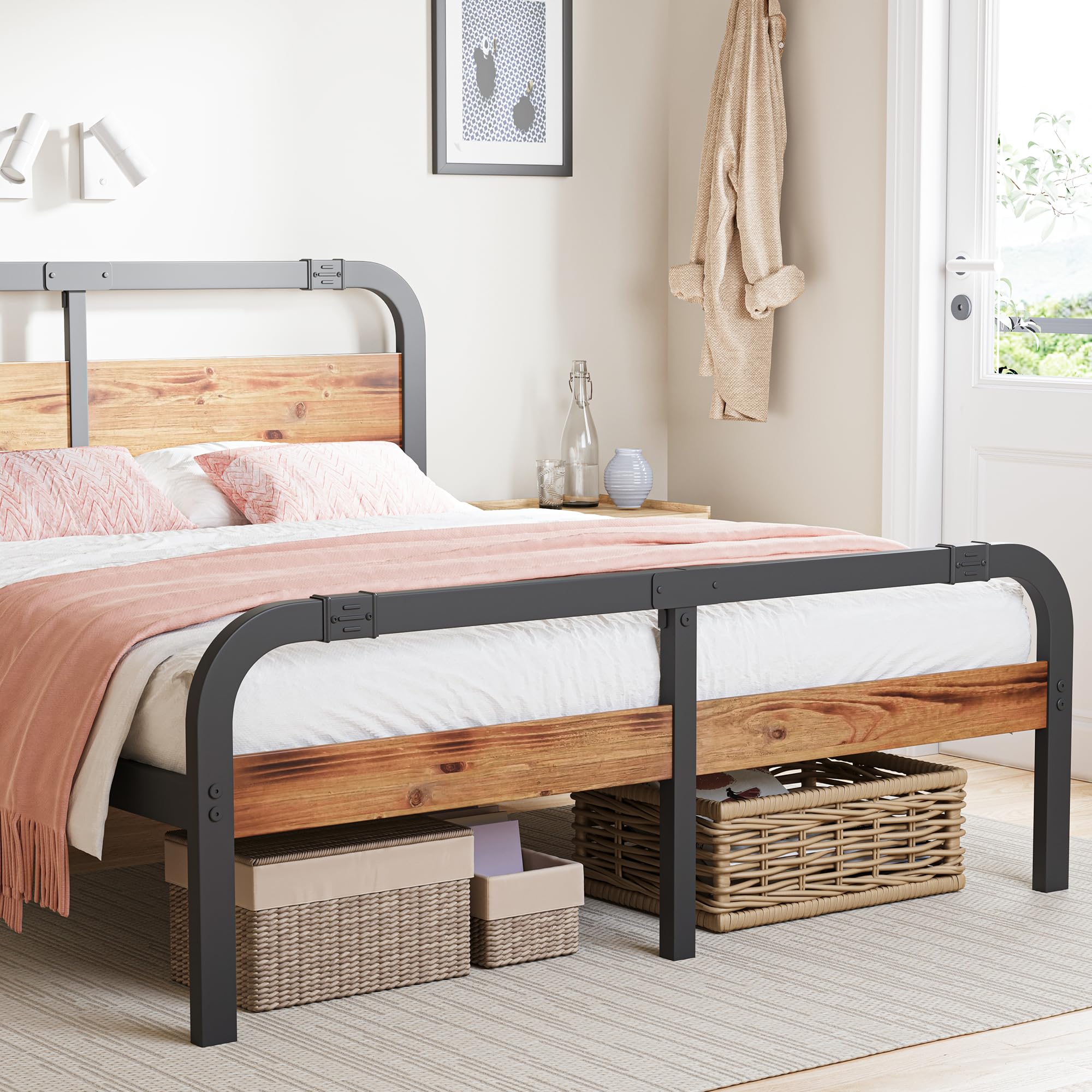 ZIYOO 14" Heavy Duty California King Bed Frame, Cal King Bed Frame with ...