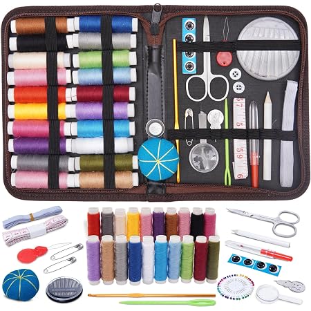 JUNING Sewing Kit with Case Portable Sewing Supplies for Home Traveler ...
