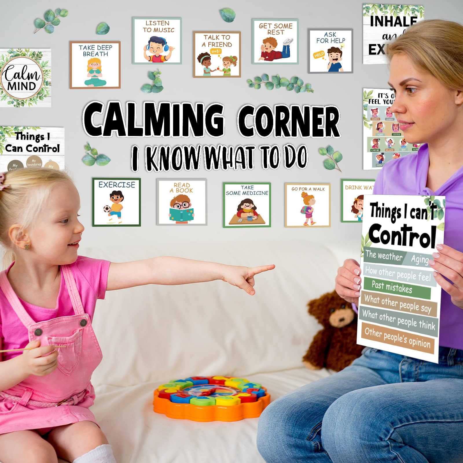 Snapklik.com : Eucalyptus Calming Corner Classroom Bulletin Board Set ...