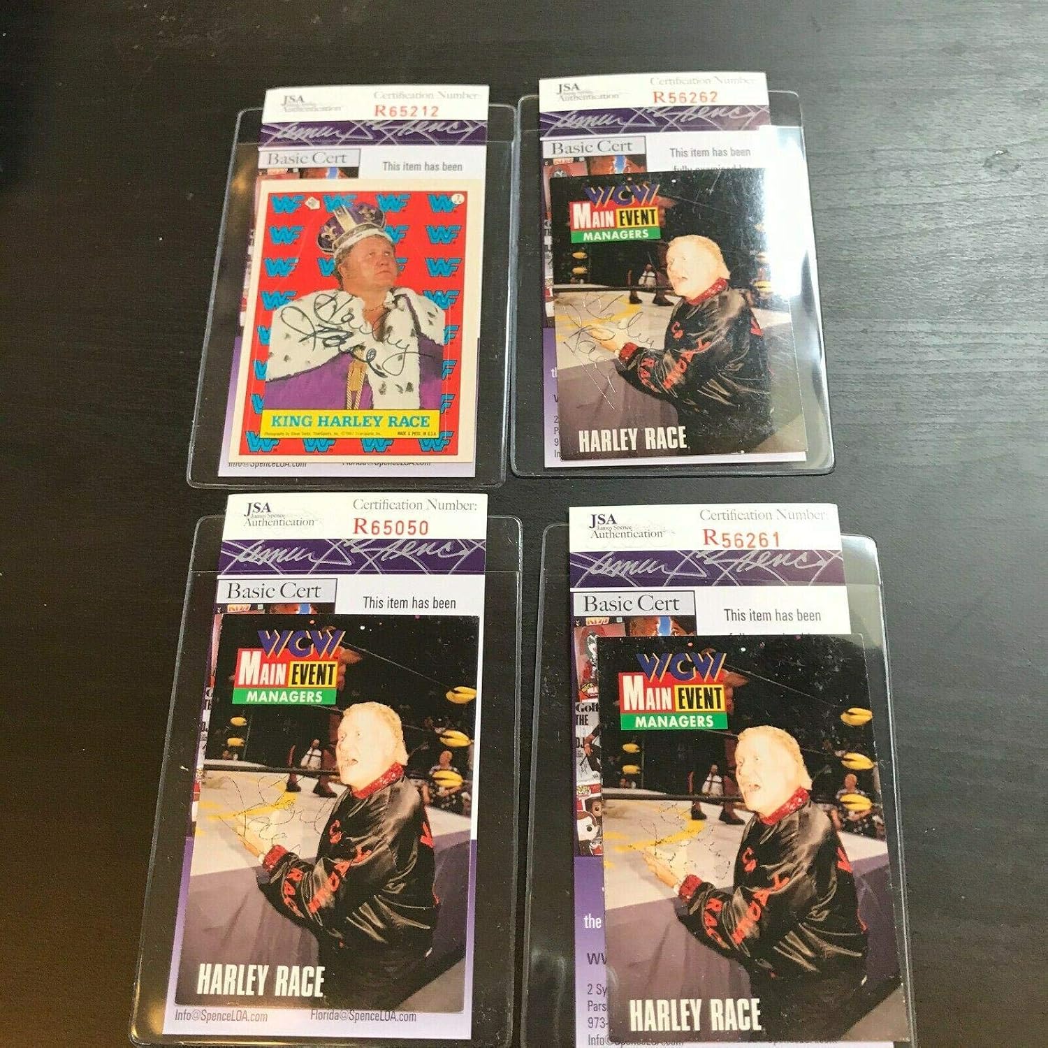 Lot Of (4) Harley Race WWE Signed Autographed Wrestling Card COA - JSA ...