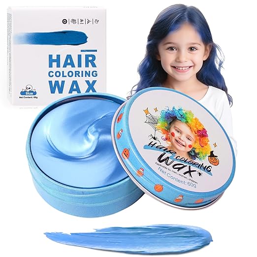 Amazon.com : Temporary Blue Hair Color Wax for Kids, Women Men Colored ...