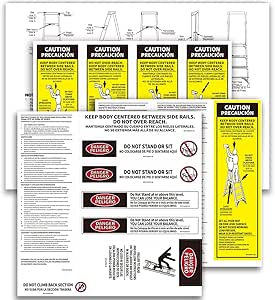 Step Ladder Safety Label Extension Ladder Stickers Replacement Label ...