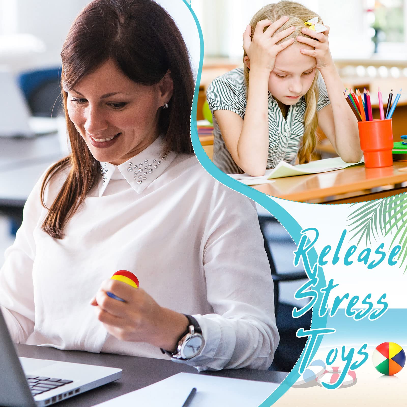 Snapklik.com : Jerify 24 Pcs Mini Beach Stress Balls 2.5 Inch Foam PU ...