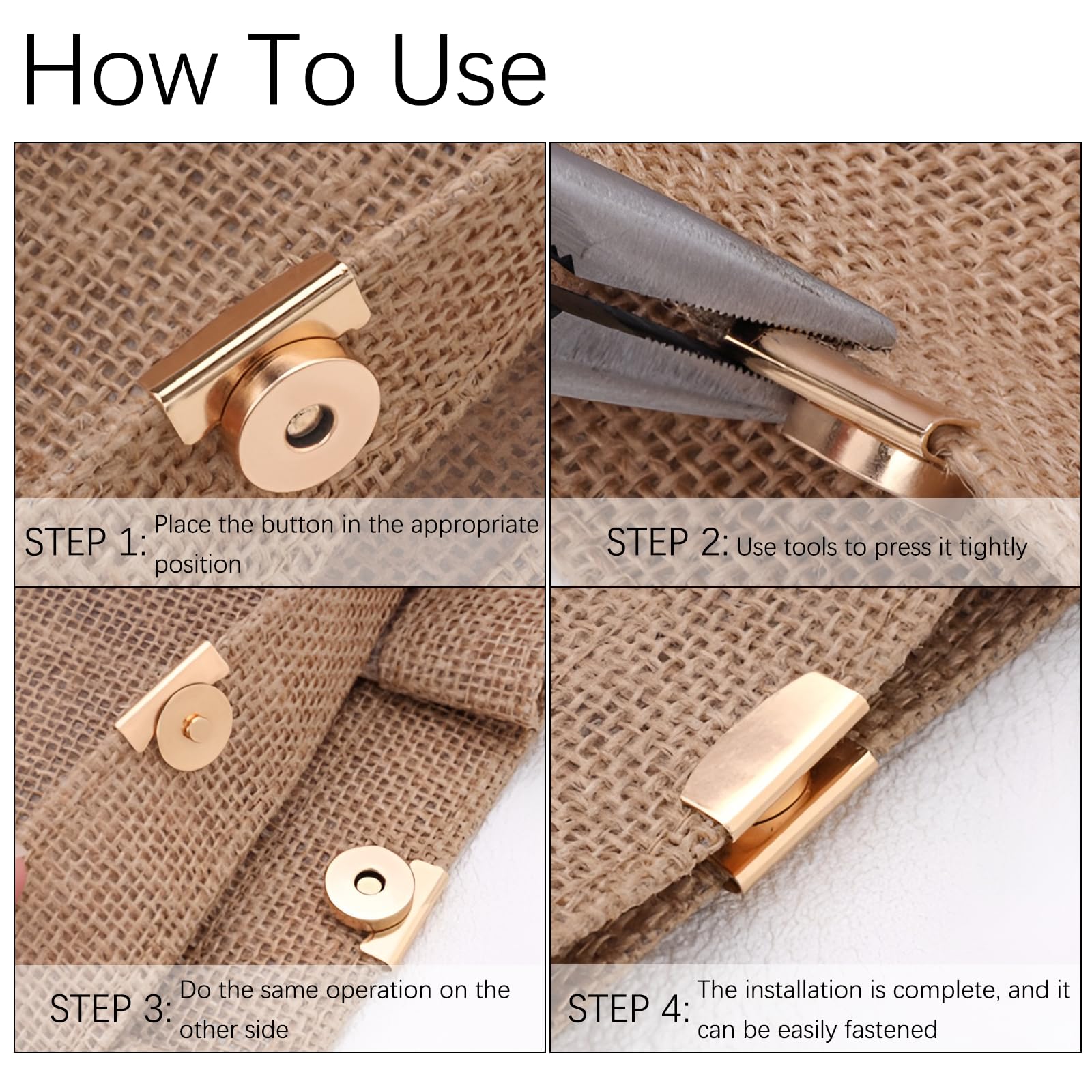Snapklik.com : 10 Pairs Magnetic Snaps For Purses And TotesMetal ...
