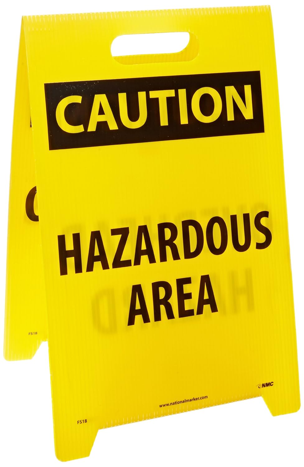 Buy NMC FS18 Double Sided Floor Sign, Legend CAUTION - OVERHEAD HAZARD ...