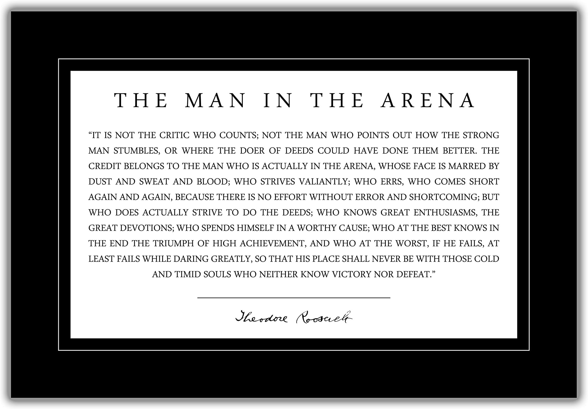Amazon.com: wesellphotos Theodore Teddy Roosevelt The Man in The Arena ...