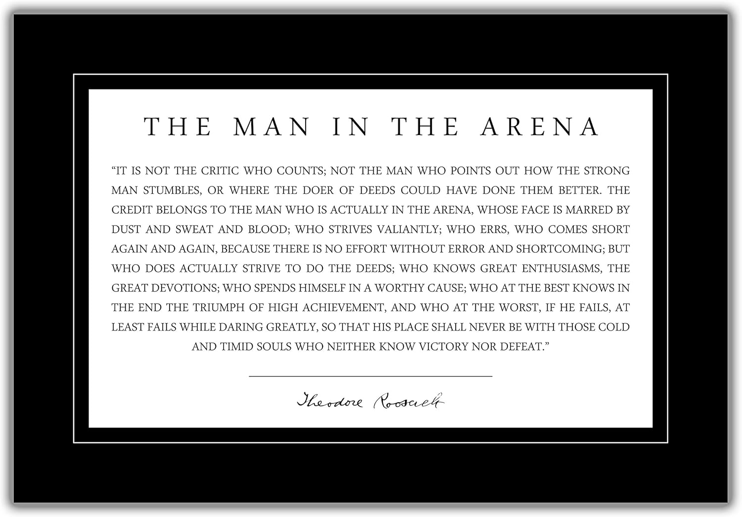 Amazon.com: wesellphotos Theodore Teddy Roosevelt the Man in the Arena ...