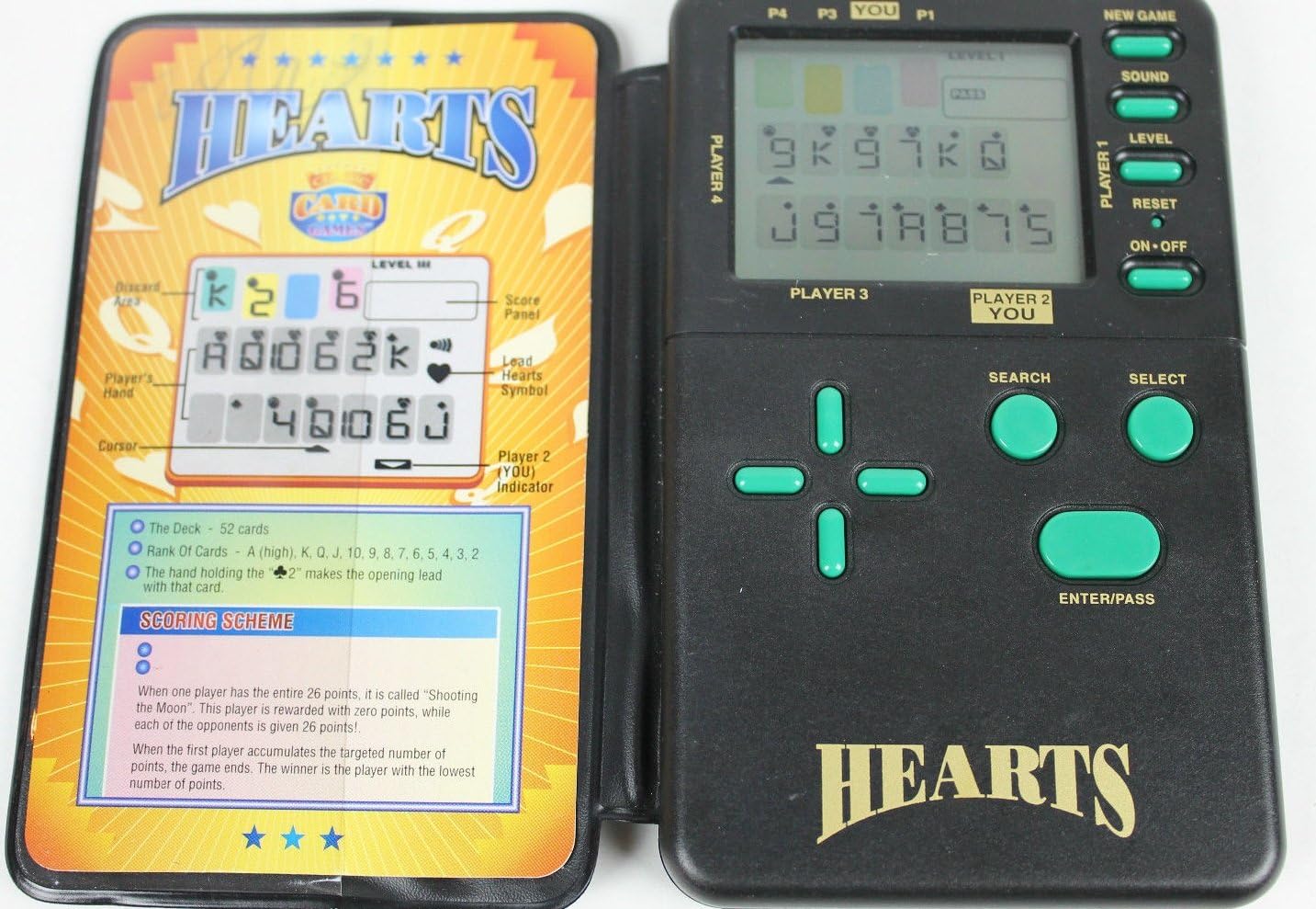 Amazon.com: Vintage HEARTS ELECTRONIC HANDHELD Game (1995/Instructions ...