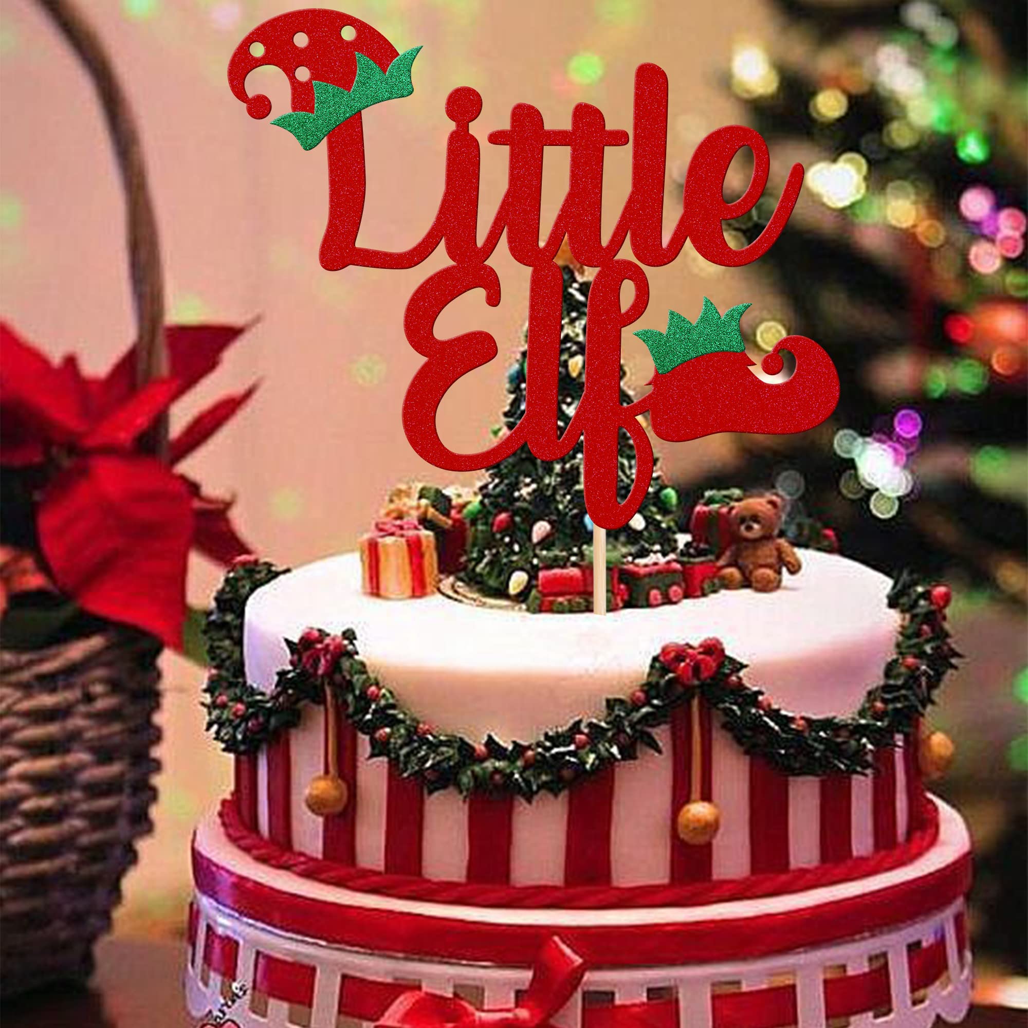 Snapklik.com : 1 PCS Little Elf Cake Topper Glitter Baby Shower ...