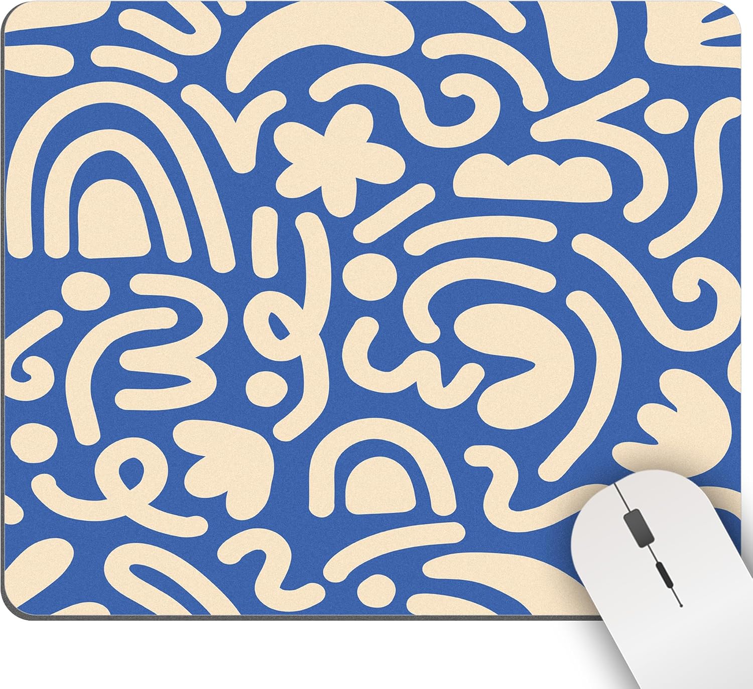 Amazon.com: Flysea Blue White Mouse Pad Modern Abstract Aesthetic Art ...