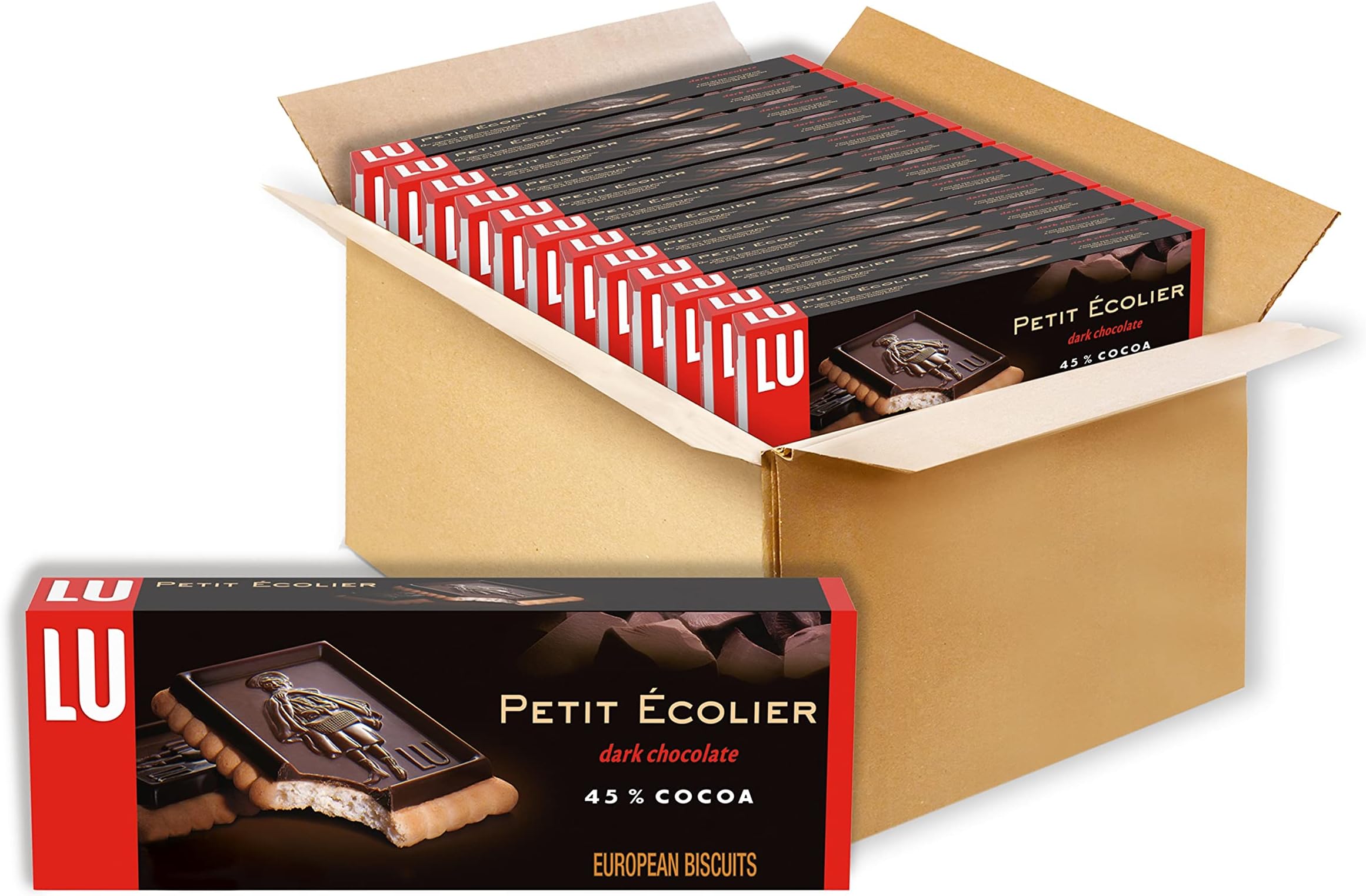 Amazon.com: Lu Petit Ecolier European Dark Chocolate Biscuit Cookies ...