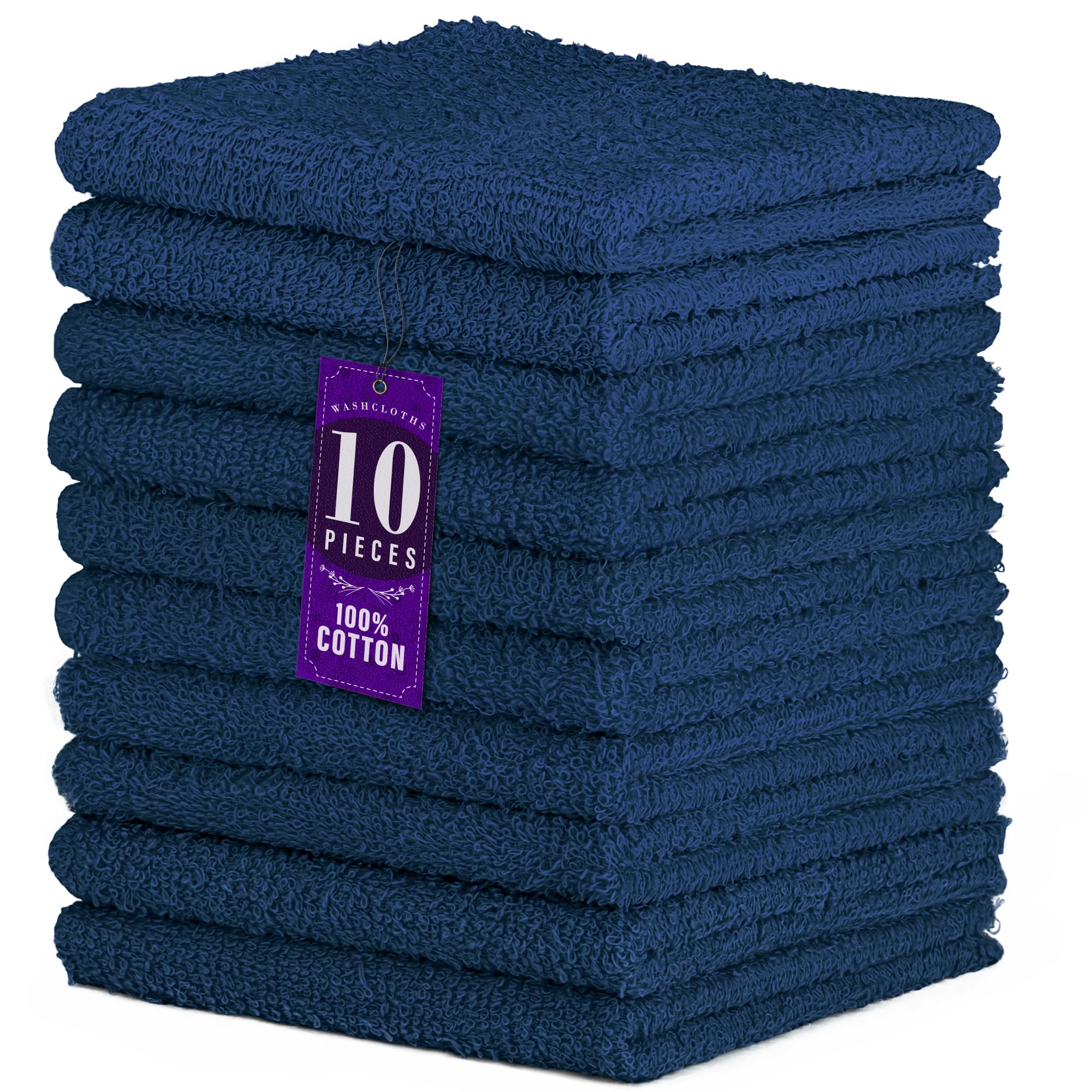 Amazon.com: DecorRack 10 Pack 100% Cotton Wash Cloth, Luxurious Soft ...