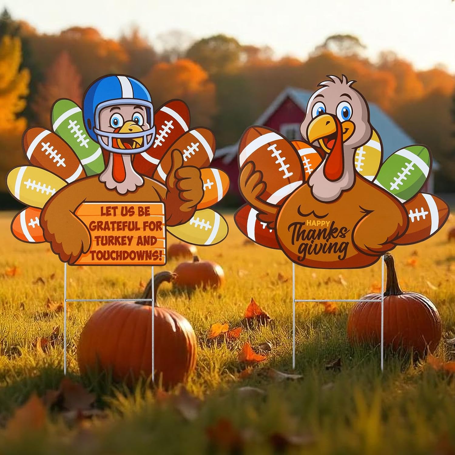 Amazon.com : Memorywuu 2 Pcs Thanksgiving Outdoor Decorations Metal ...