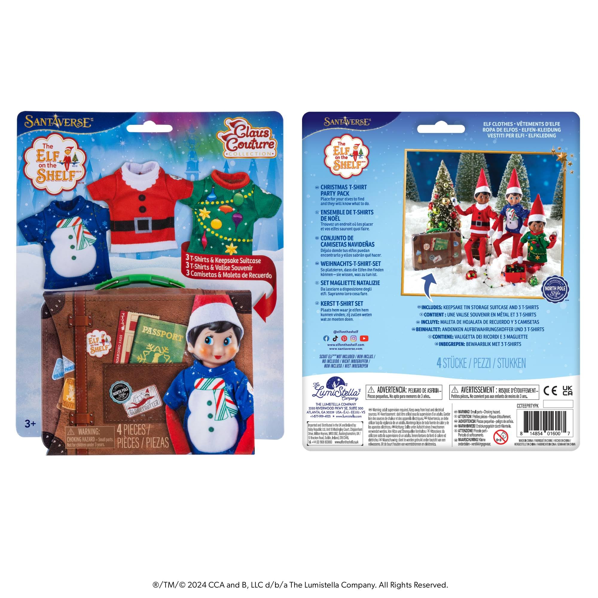 The Elf on the Shelf Chrismas - Paquete de Playera de 3 Camisetas de ...