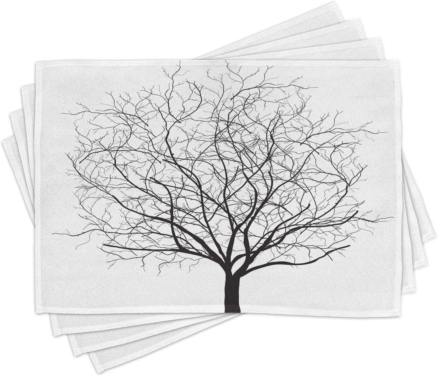 Amazon.com: Ambesonne Tree Place Mats Set of 4, Old Withered Oak Crown ...