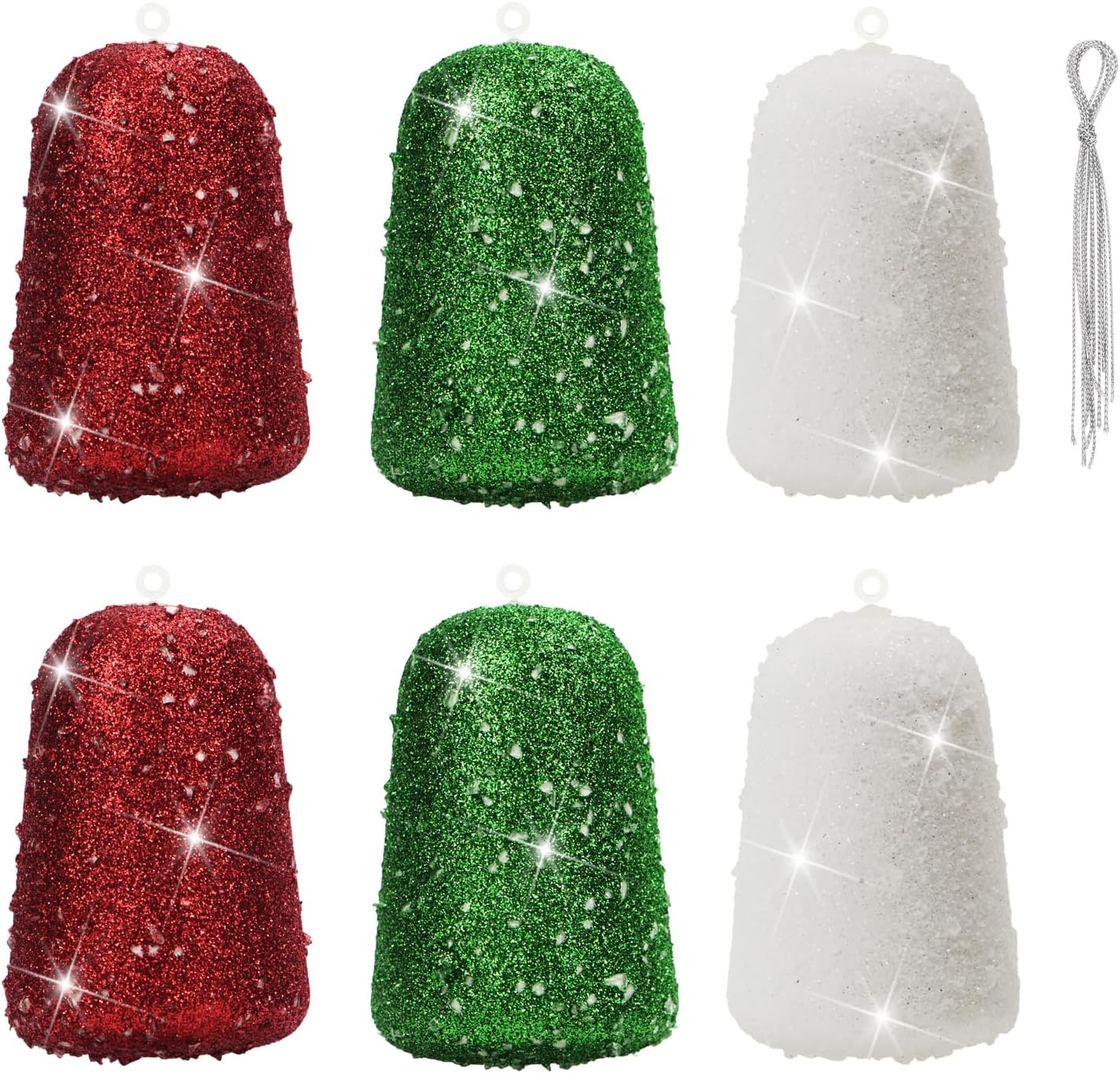 Amazon.com: Glittered Candy Ornaments for Christmas Tree Set of 6 ...