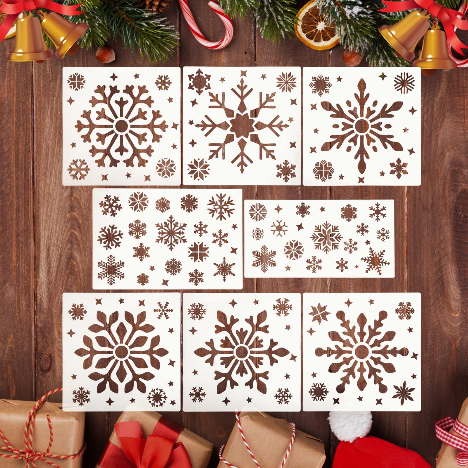 Amazon.com : 25PCS Christmas Snowflake Stencils for Painting, Winters ...