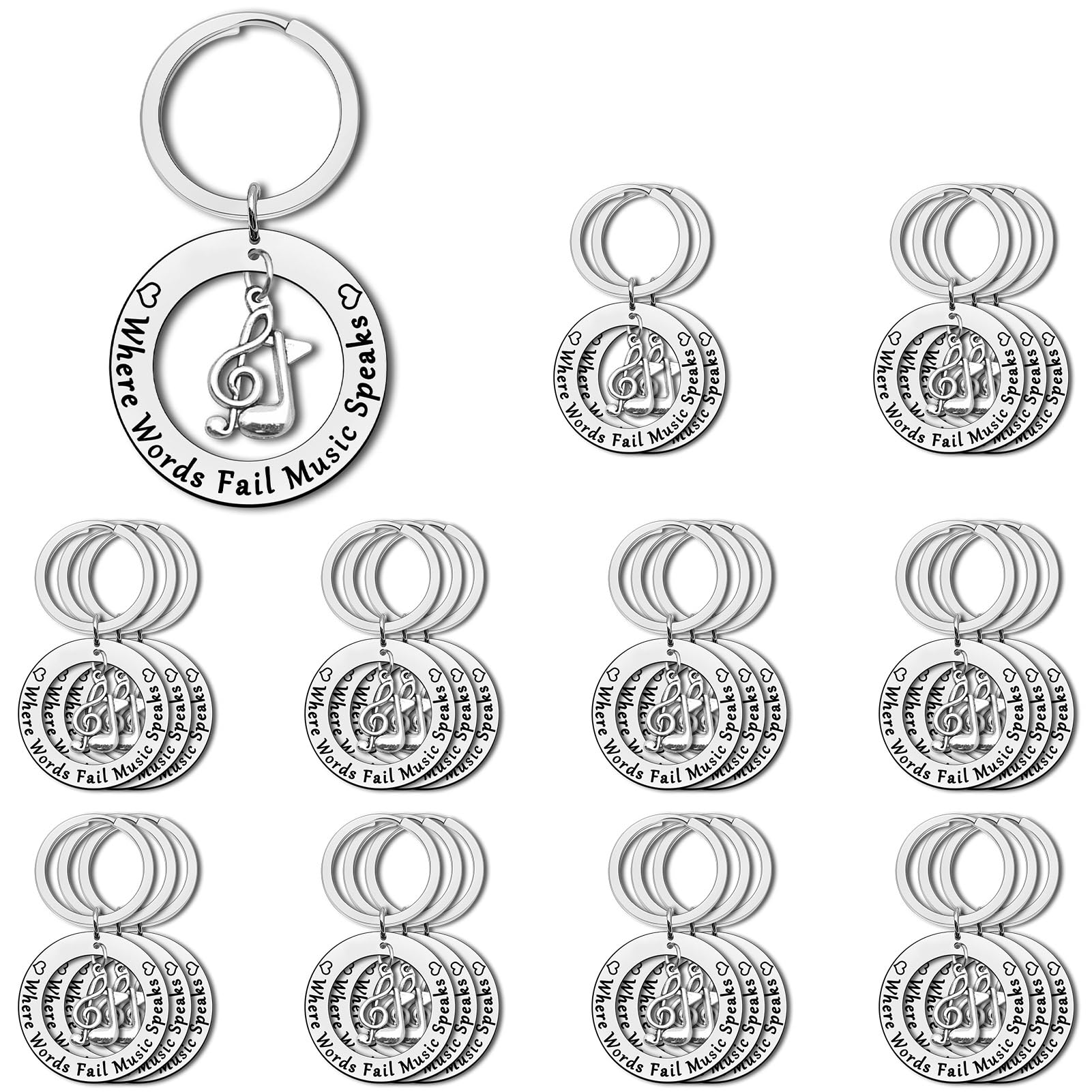 Amazon.com: Dabihu 30Pcs Music Keychain Music Gifts Musical Note ...