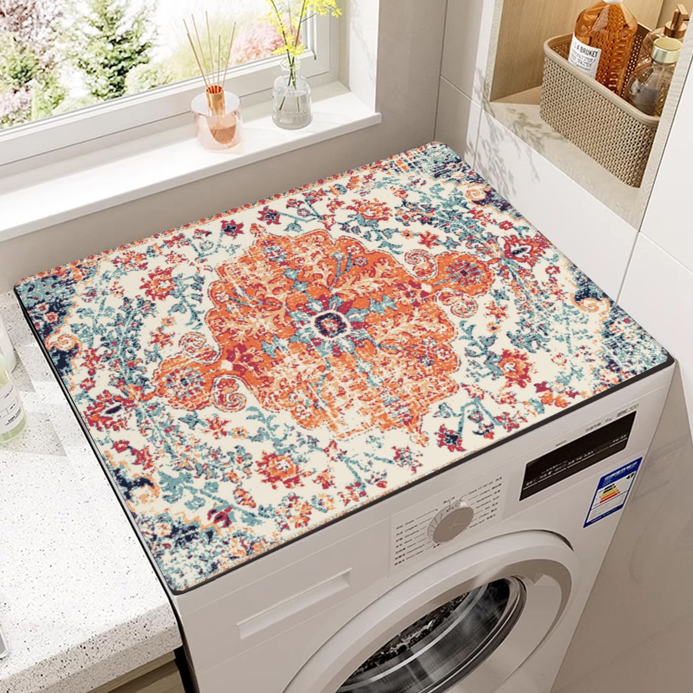 Amazon.com: Boho Washing Machine Dust Cover Pad, Vintage Retro Non-slip ...