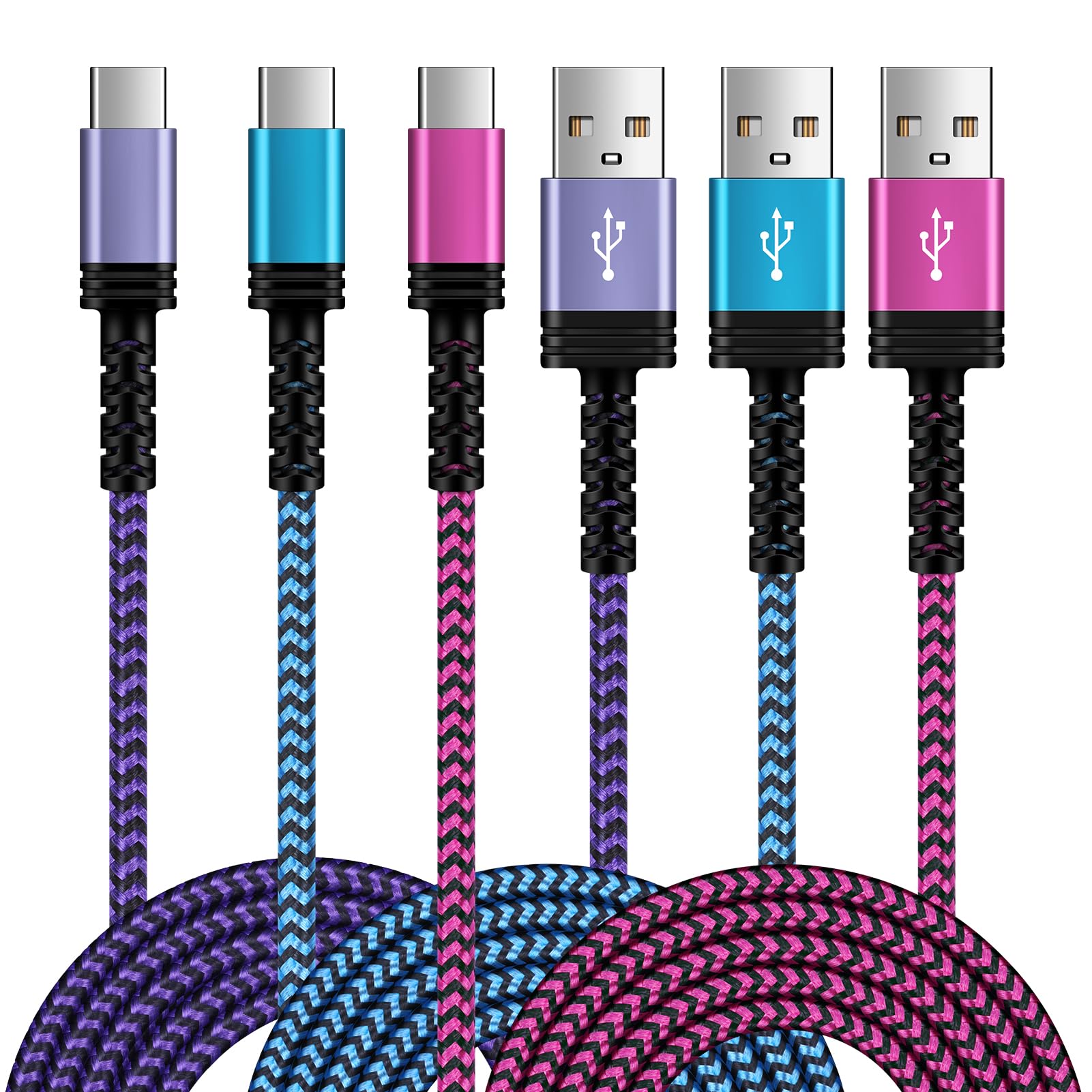 Snapklik.com : USB To USB C Cable 6FT/3Pack For iPhone 17 16 15/15 Pro ...