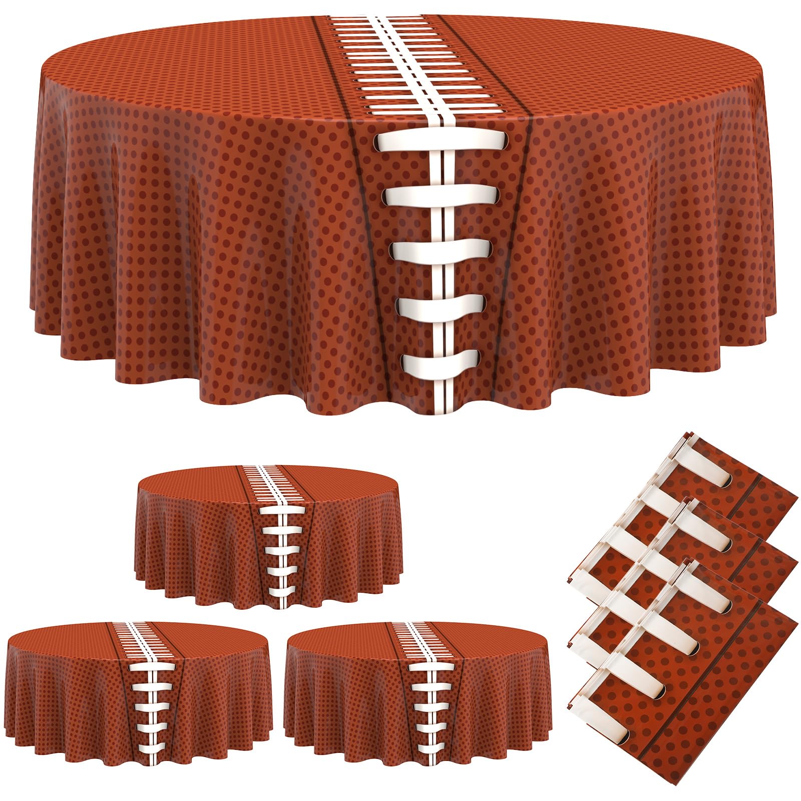 Amazon.com: Oudain 6 Pcs Football Round Tablecloth 84 Inches Football ...