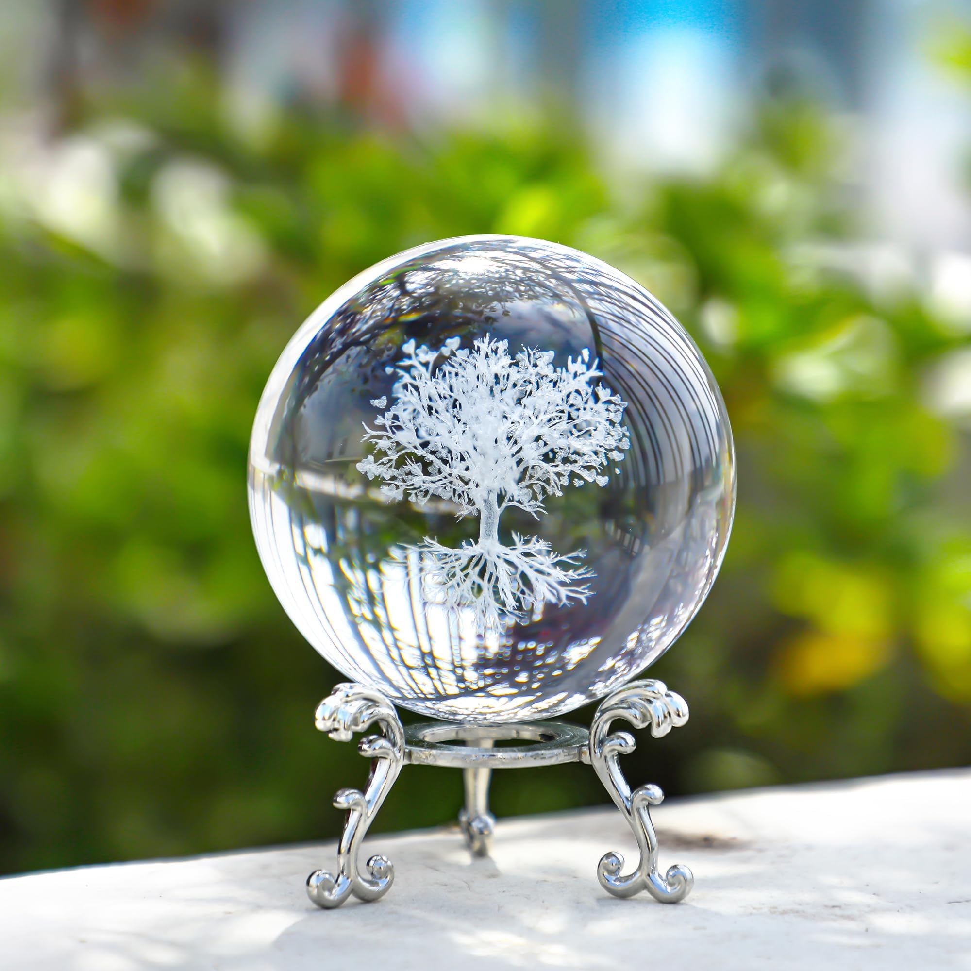 Amazon.com: Crystal Dandelion Ball Figurine Feng Shui Office Decorative ...