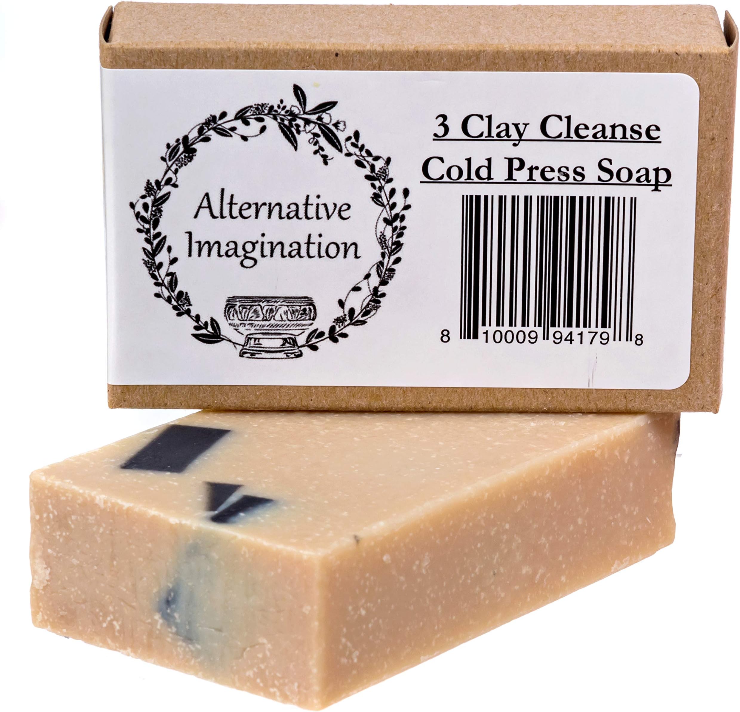Amazon.com : 3 Clay Cleansing Bar Soap - 4.6oz All Natural Bar Soap ...