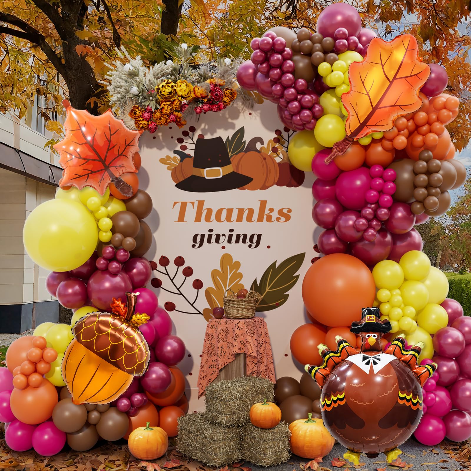 Amazon.com: Fall Balloon Garland Arch Kit, Thanksgiving Balloon Arch ...