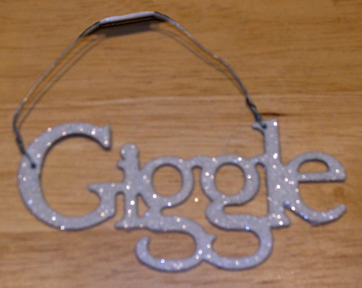 Amazon.com: Giggle White Metal Glitter Hanging Word Sign : Home & Kitchen