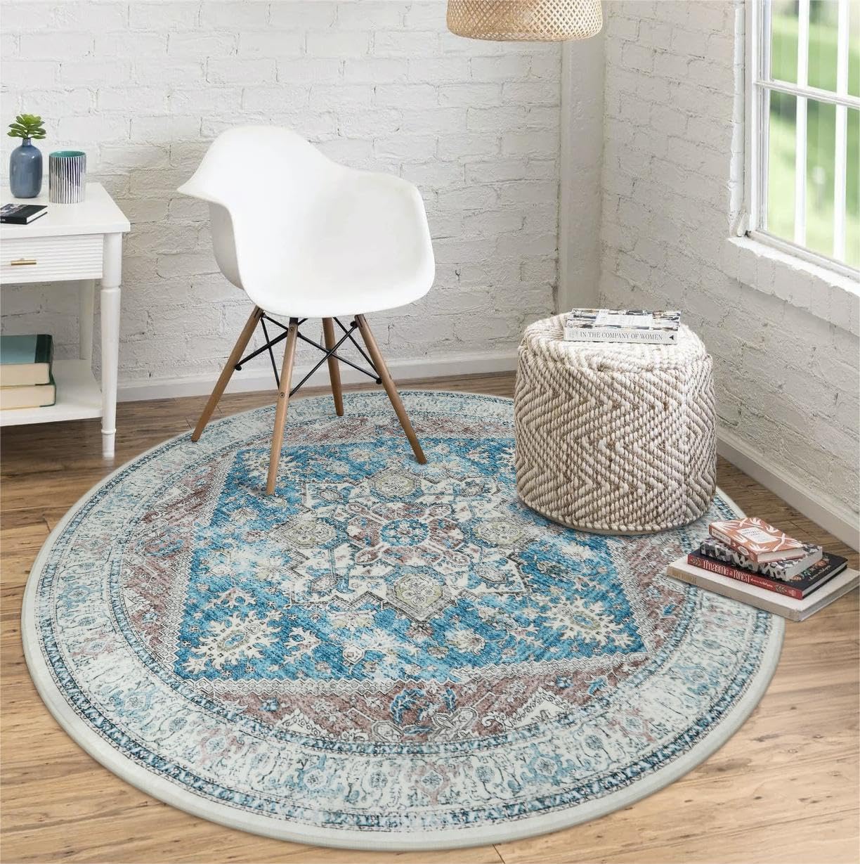 Amazon.com: LIVEBOX Washable Area Rug 5ft Boho Round Rug Traditional ...