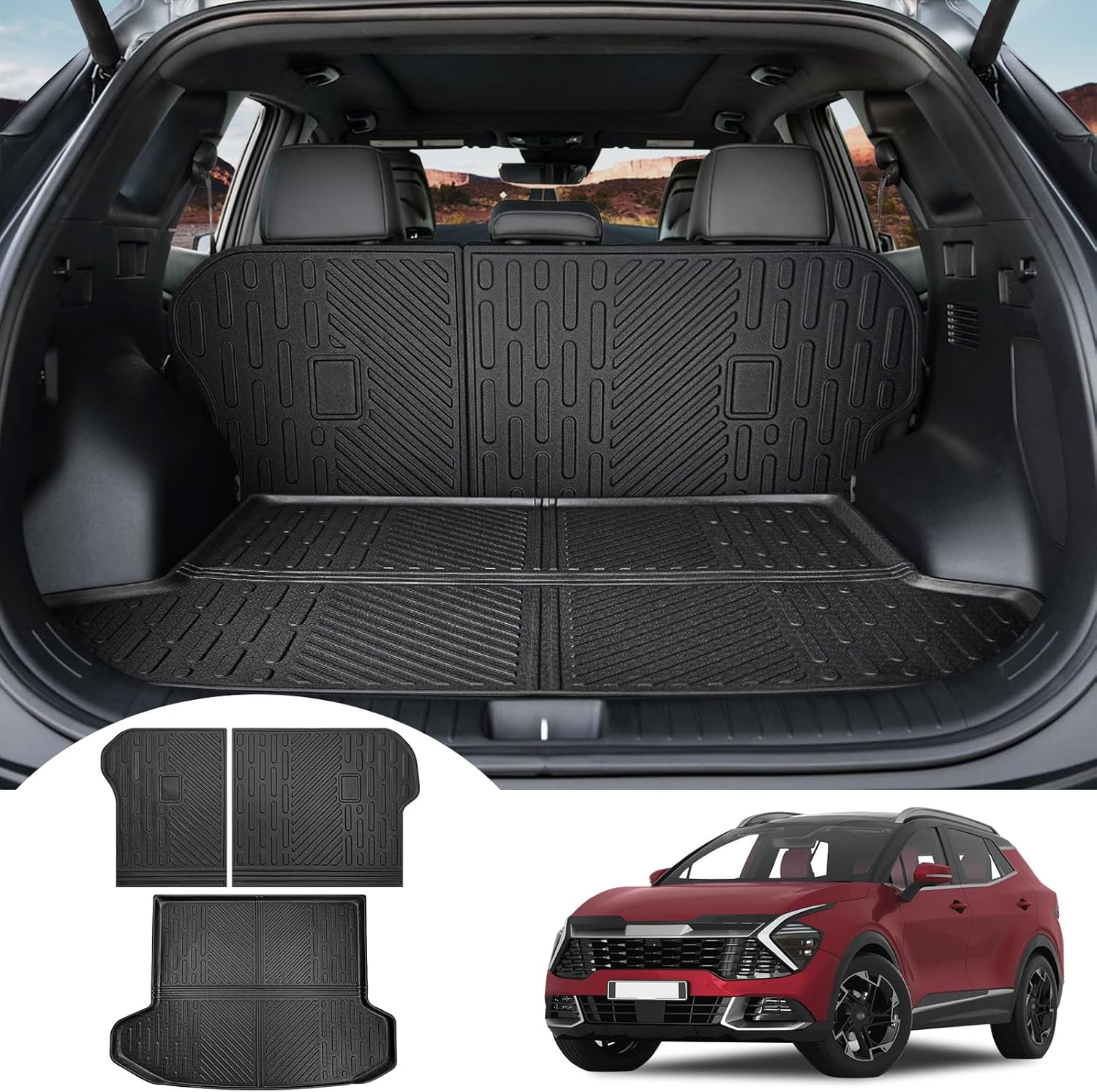 Amazon.com: Utiiy Cargo Mat with Seat Back Cover Fit for 2023 2024 Kia ...