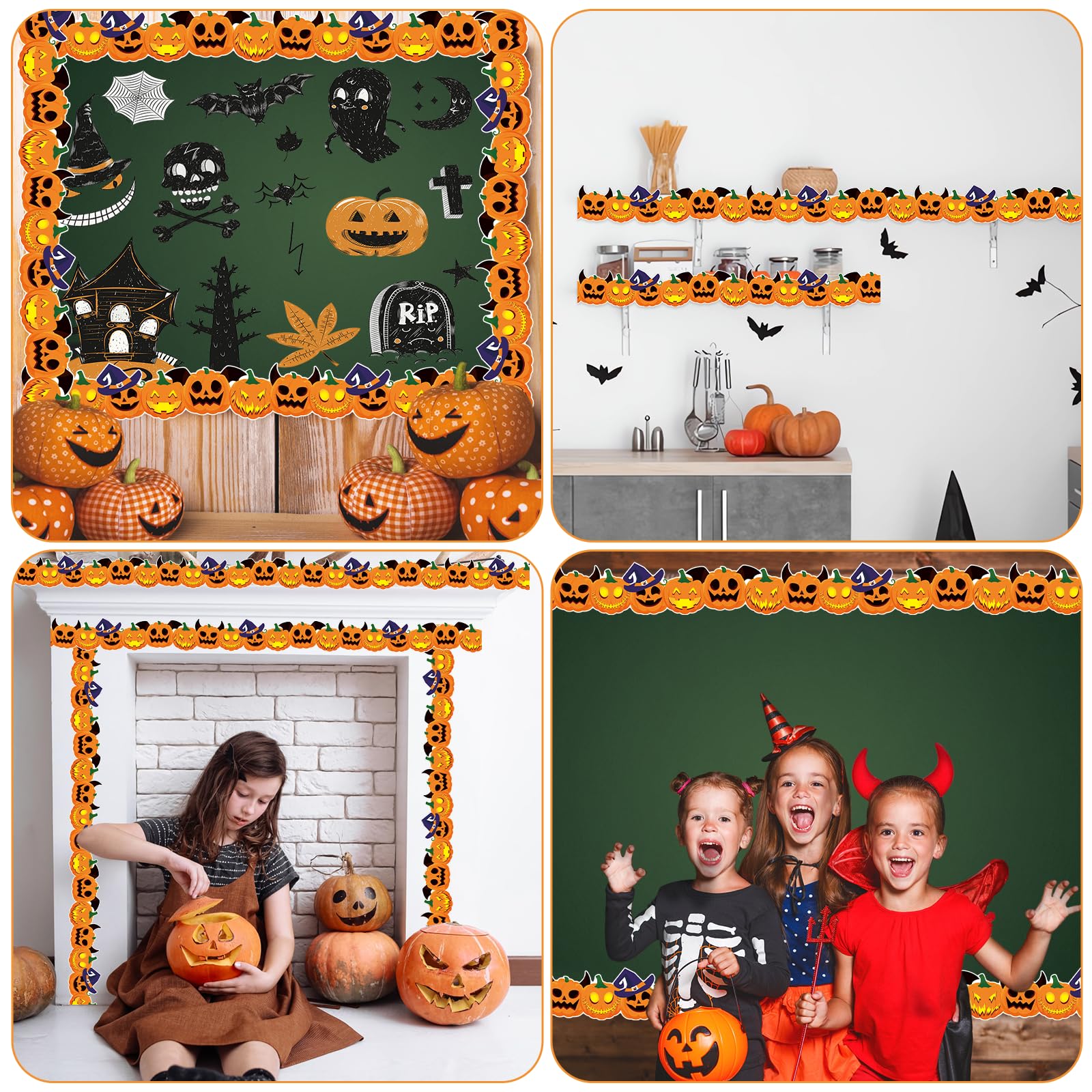 Snapklik.com : Halloween Pumpkin Bulletin Board Borders