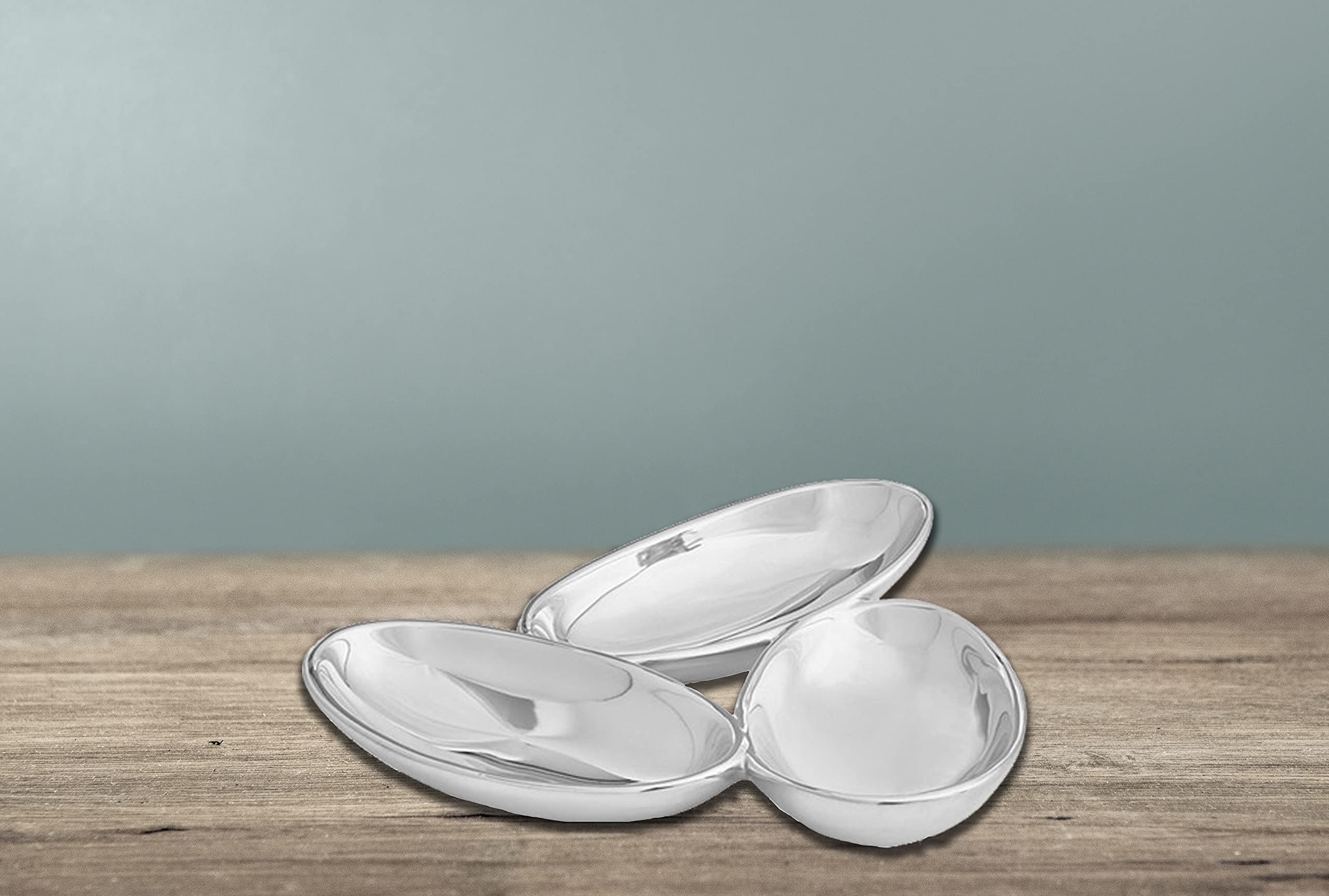 Snapklik.com : Nambe Tipsy Condiment Server 3 Part Divided Serving Tray ...