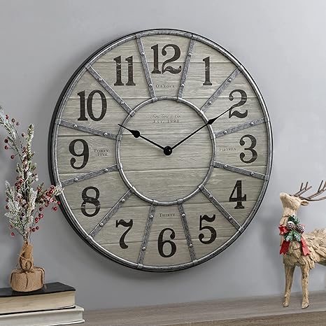 Amazon.com: FirsTime & Co. 27" Cooper Wall Clock, Gray/Galvanized