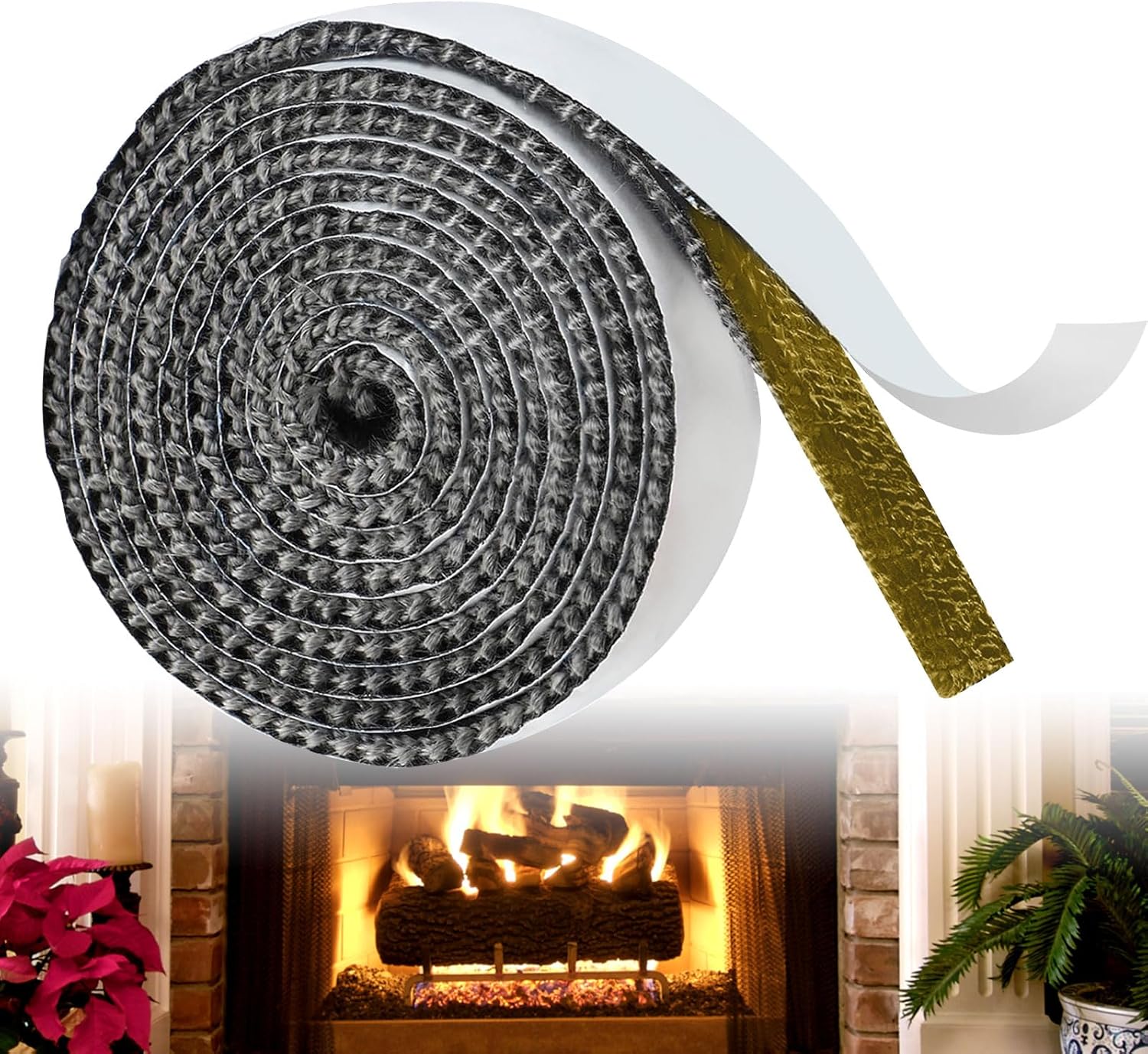 Fire Rope for Wood Burning Stove, Flat Stove Rope, 3m*10mm Self ...