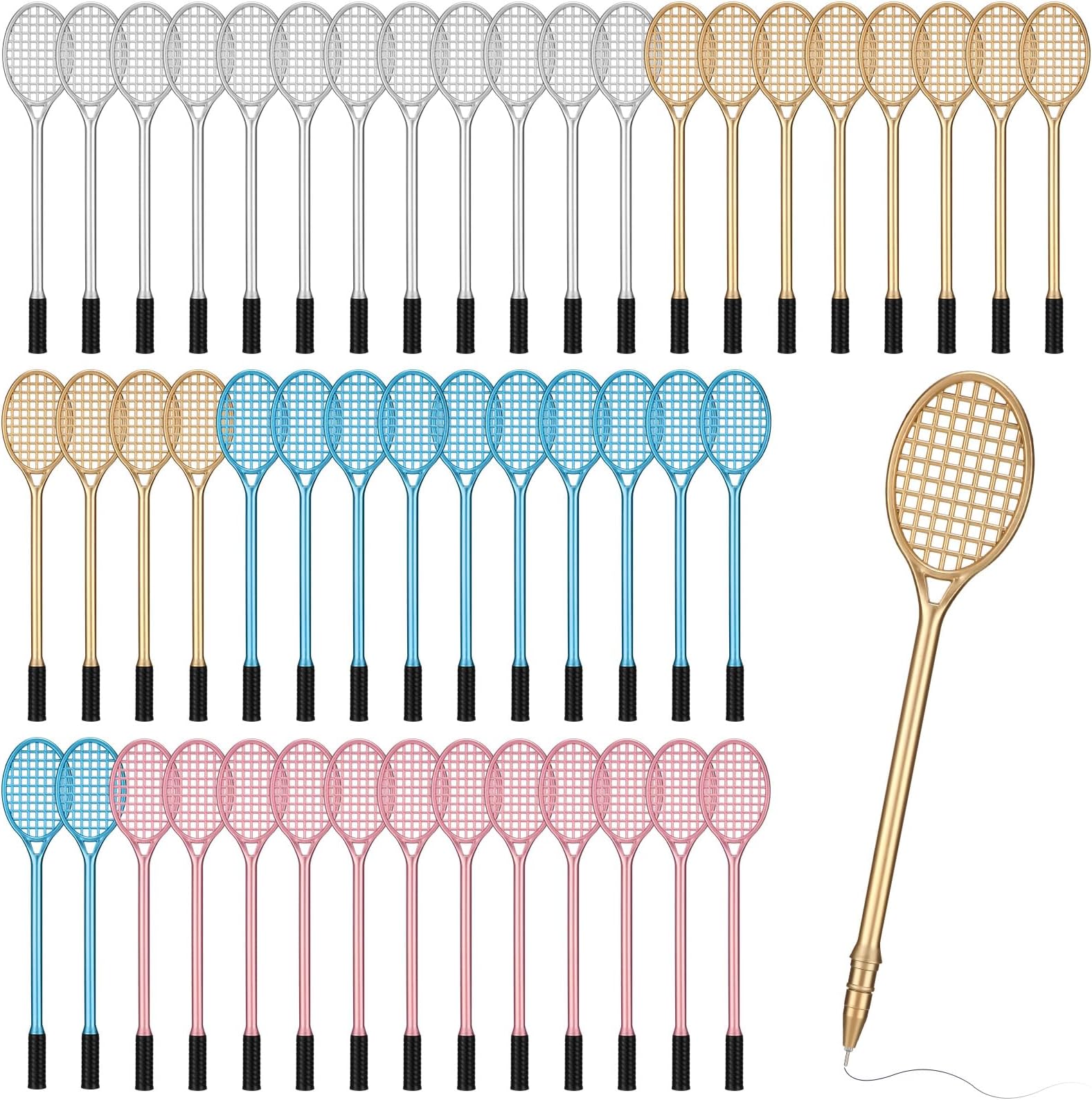 Amazon.com: Dunzoom 60 Pcs Tennis Racket Gel Pens Tennis Party Favors ...