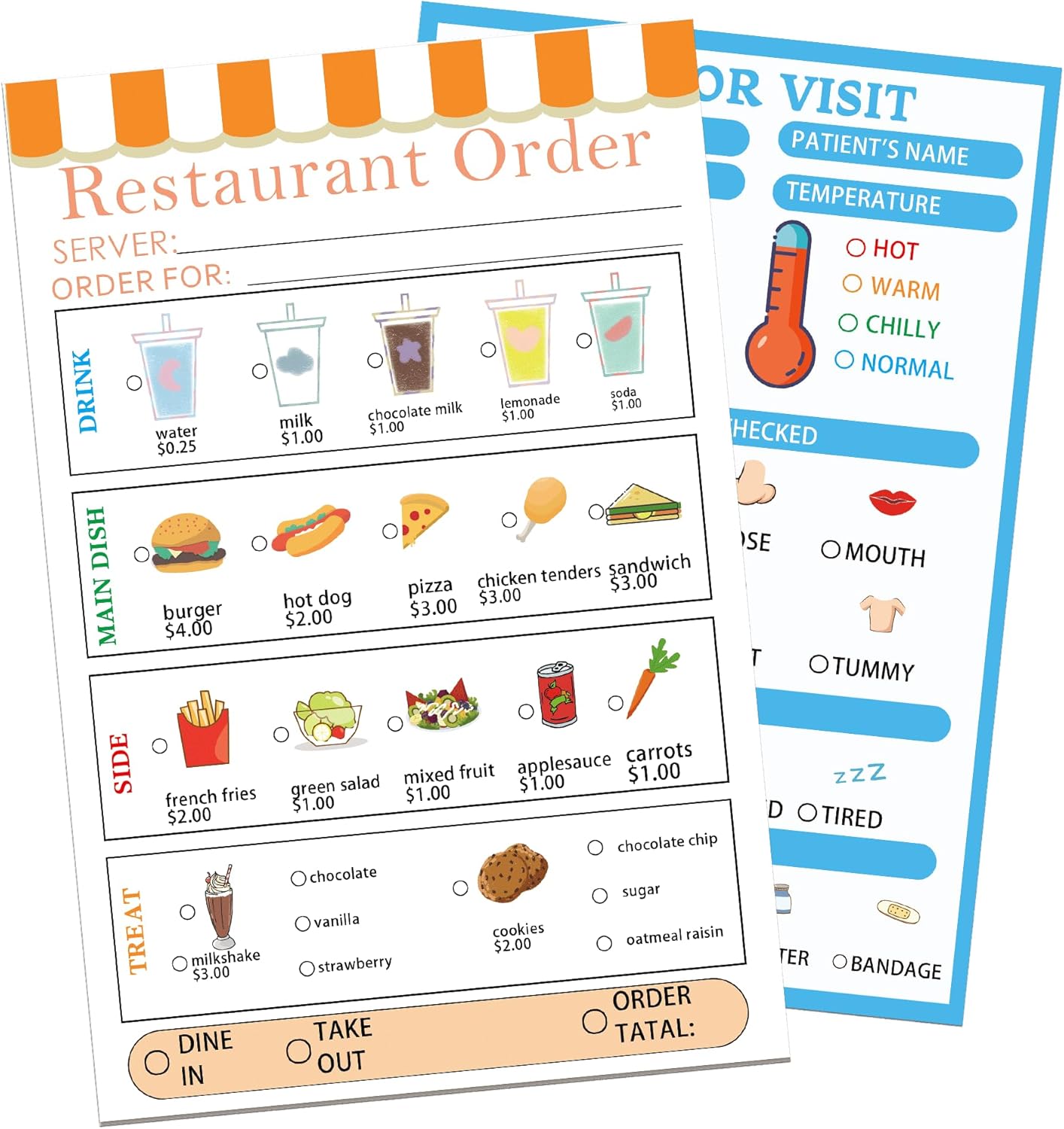 wootile Play Notepads Playtime Notepads 50 Pages Order - Taking ...